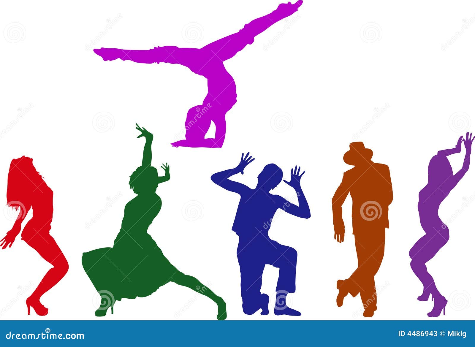 Dancing People In Different Poses, A Set Of Stick Figure People ...