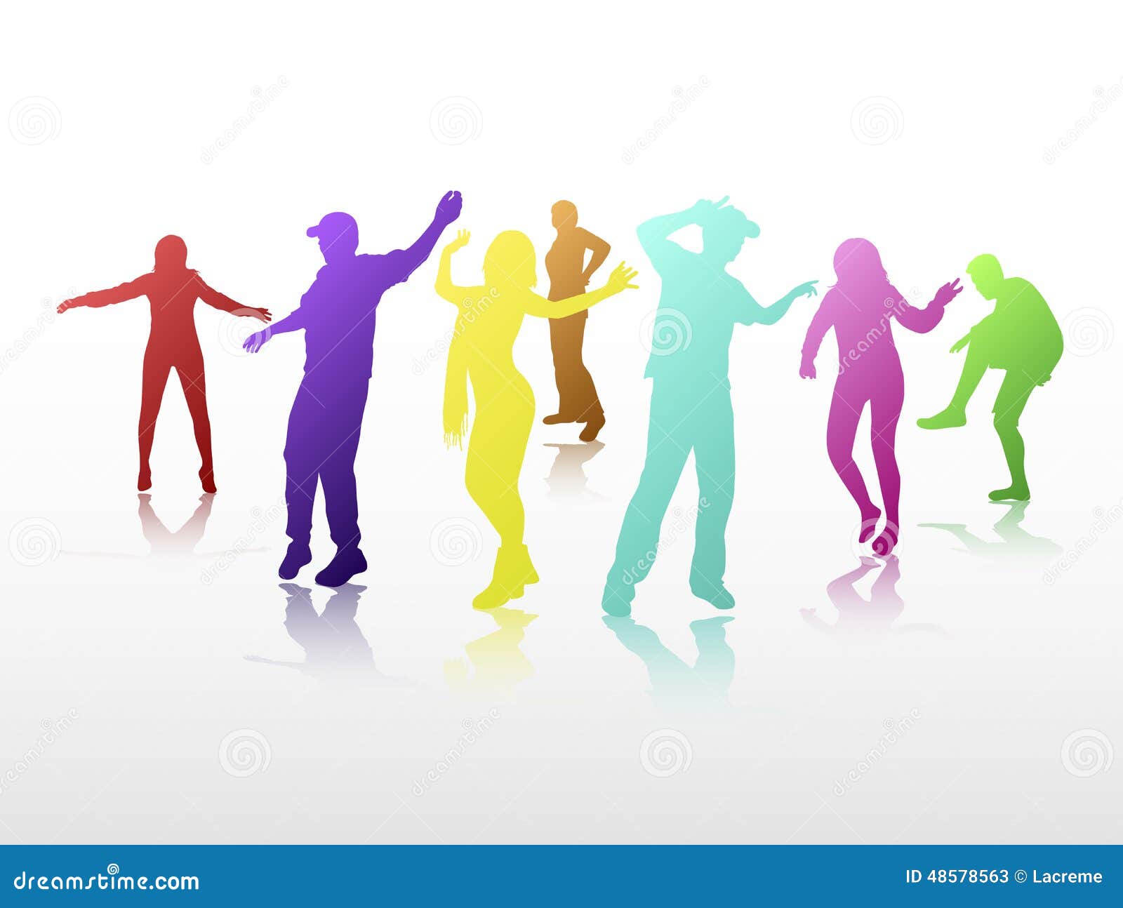 Dancing people stock vector. Illustration of jumping - 48578563