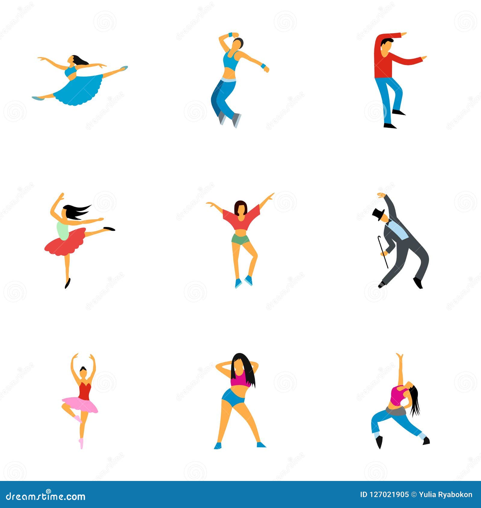 Dancing People Icons Set, Flat Style Stock Illustration - Illustration ... Dancing People Icons Set, Flat Style Stock Illustration - Illustration ...