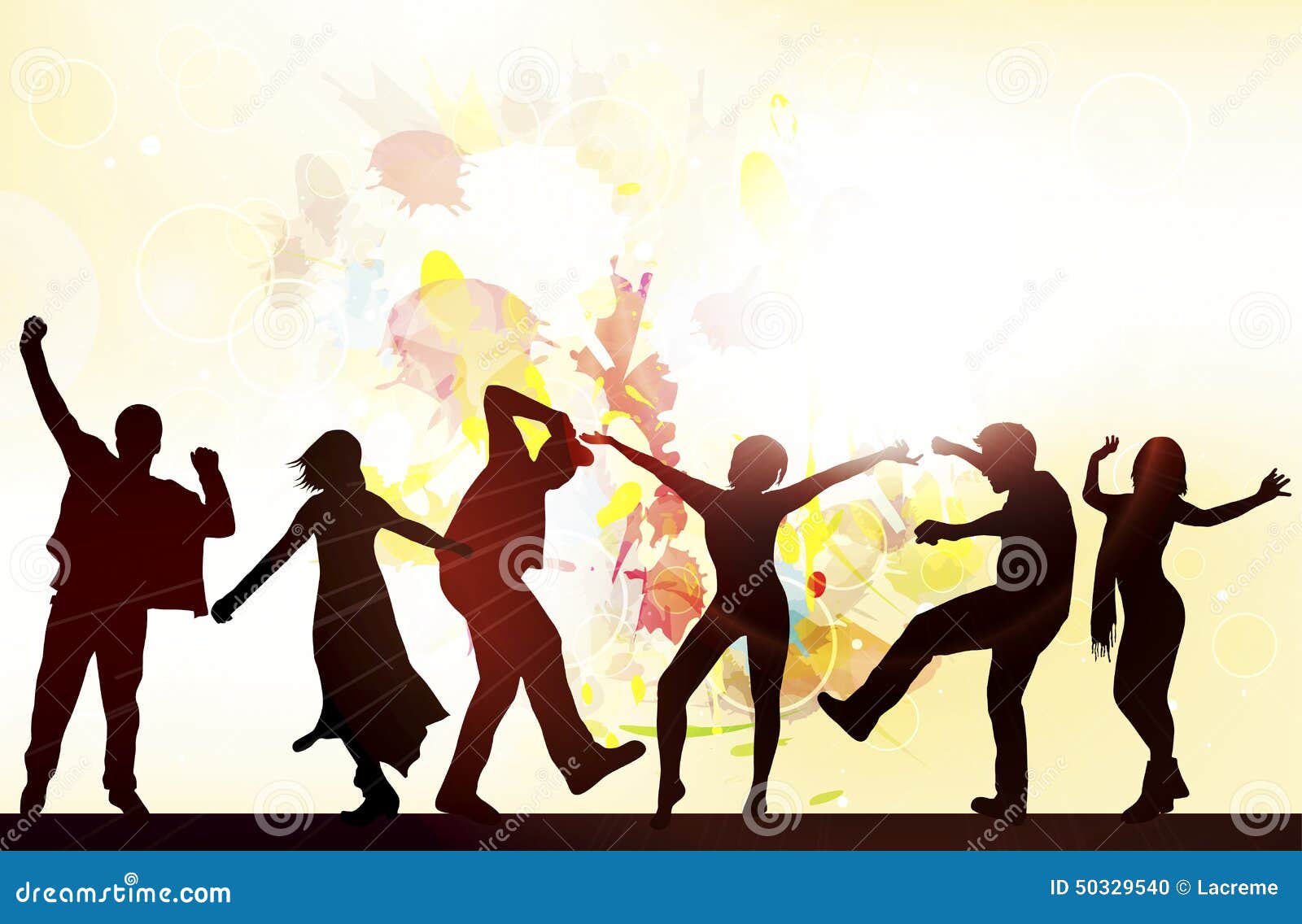 Dancing People Silhouettes with Background Stock Vector - Illustration ...