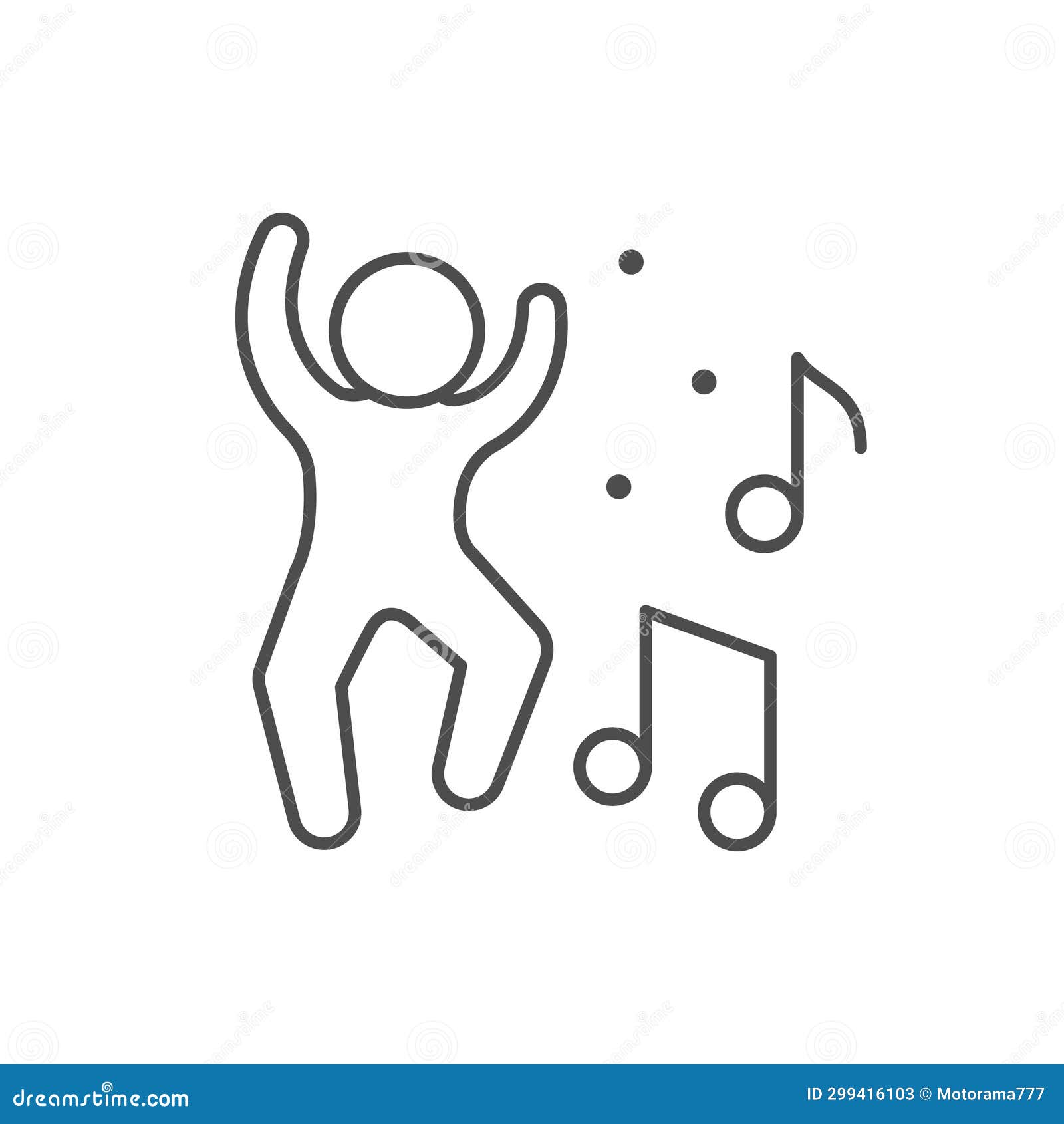 Dancing Person Line Outline Icon Stock Illustration - Illustration of ...