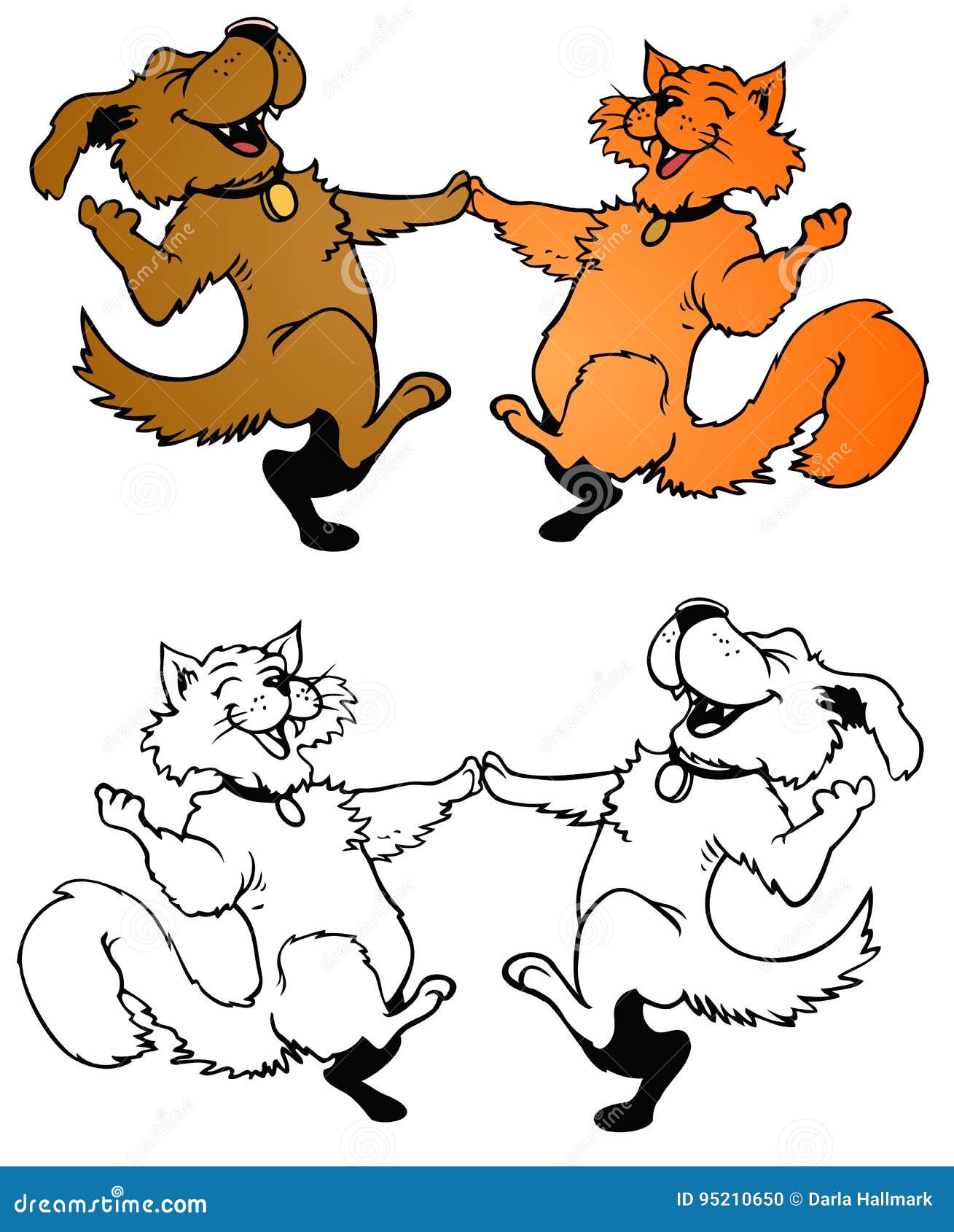 Dancing Pets stock vector. Illustration of dancing, together - 95210650