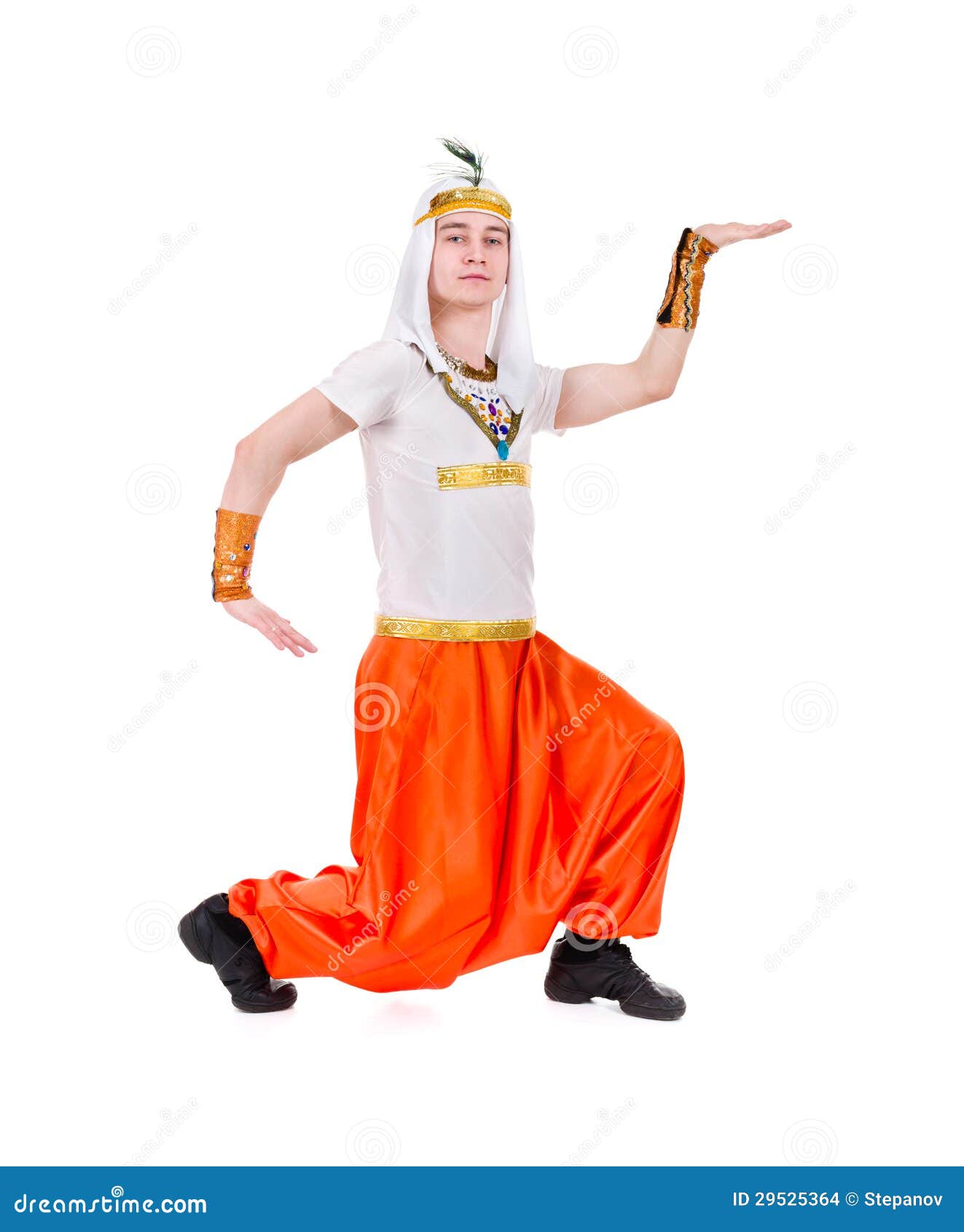 Dancing Pharaoh Woman Wearing A Egyptian Costume. Stock Photography ...