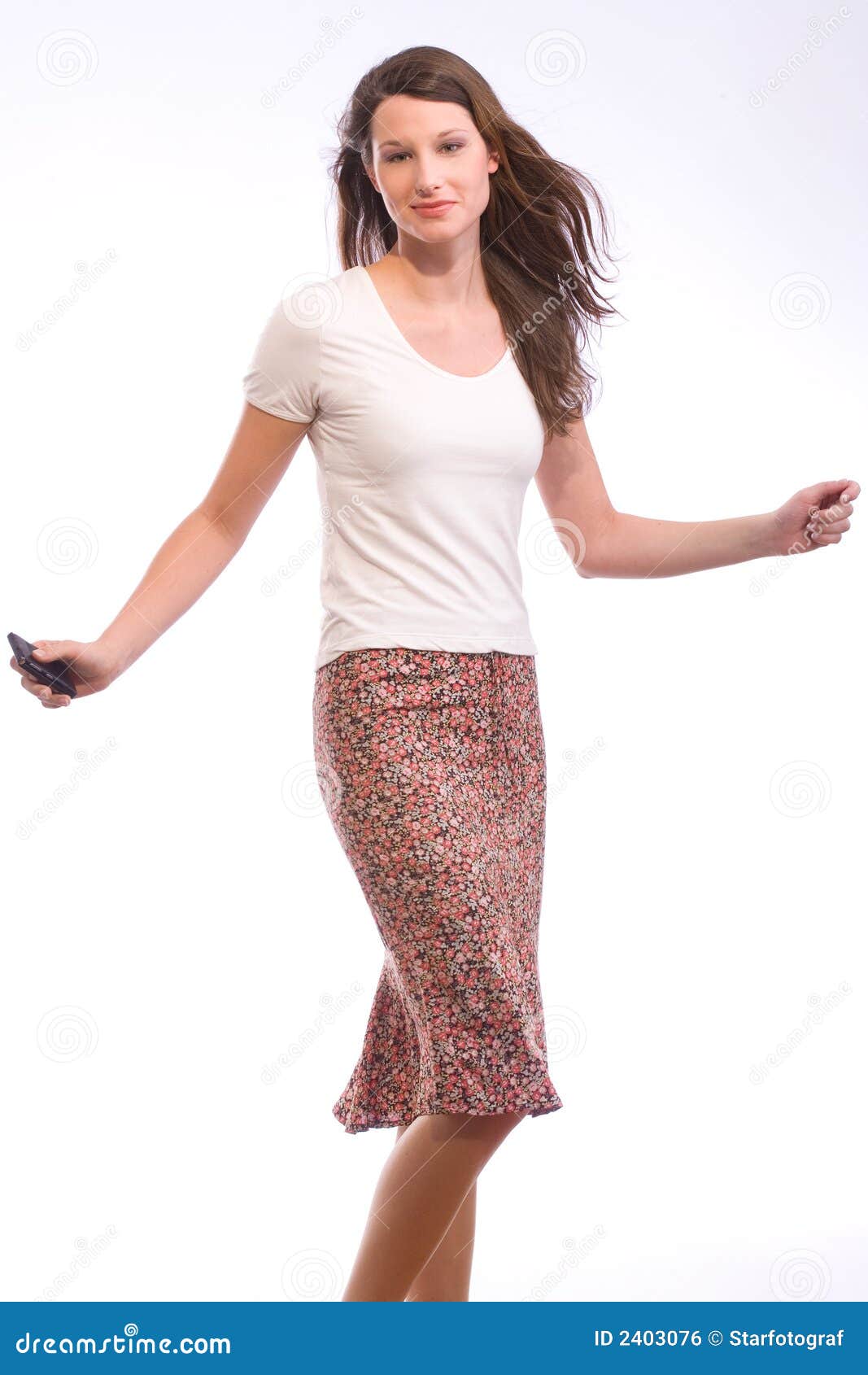 Dancing with the phone stock photo. Image of cell, brown - 2403076