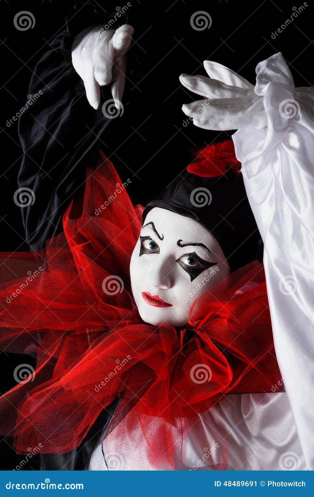 Dancing Pierrot stock image. Image of mask, circus, beautiful - 48489691