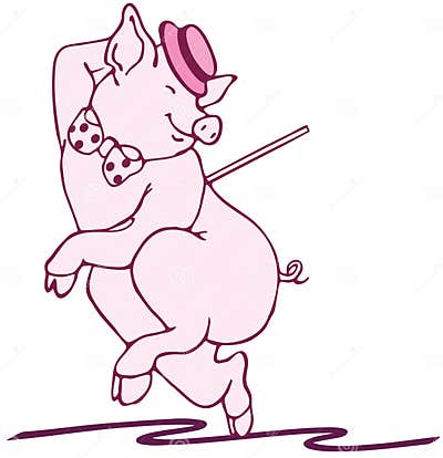 Dancing pig stock vector. Illustration of character, dancing - 16635185
