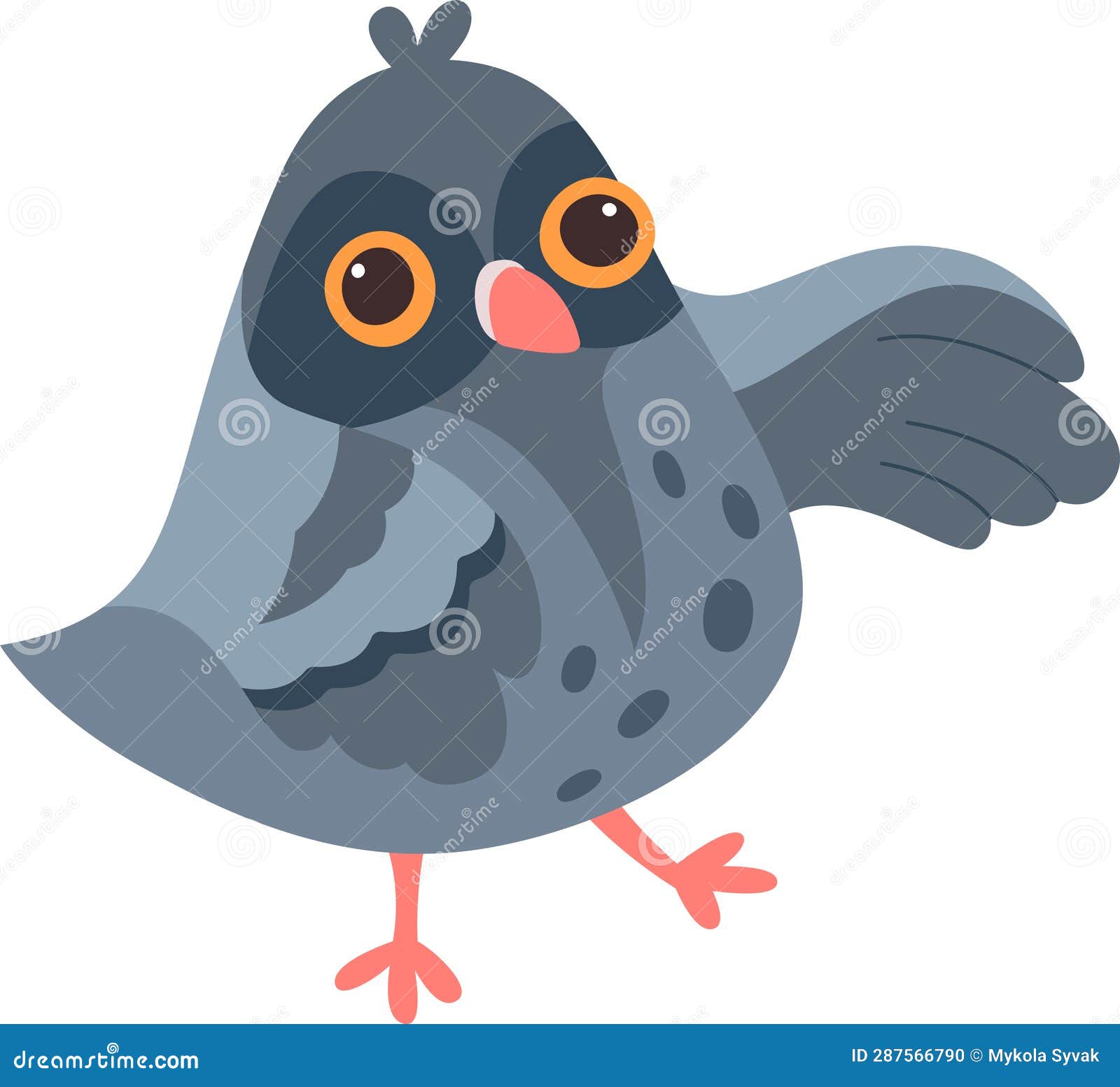 Dancing Pigeon Character stock vector. Illustration of woman - 287566790