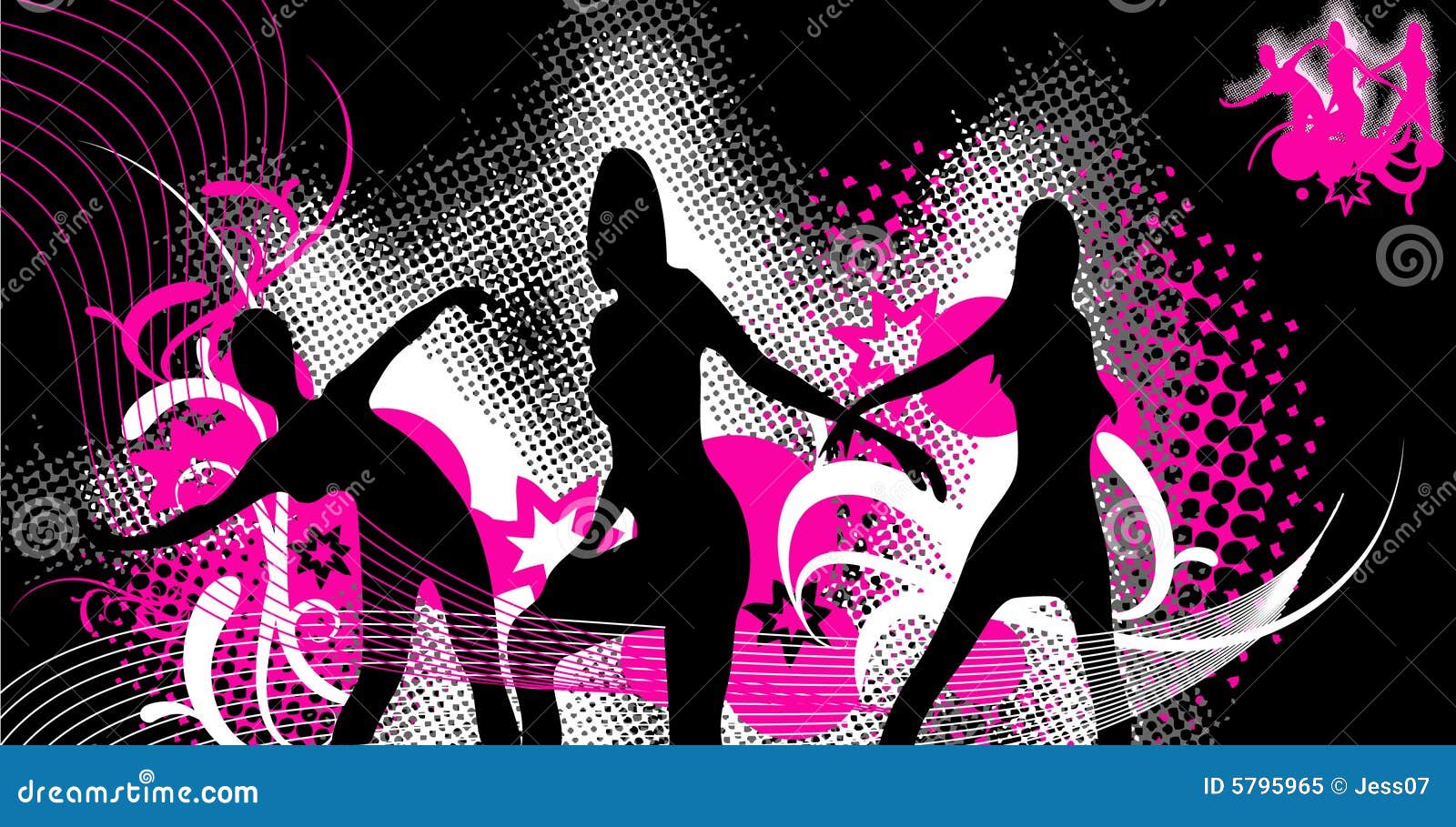 Dancing pink and black stock illustration. Illustration of modern - 5795965