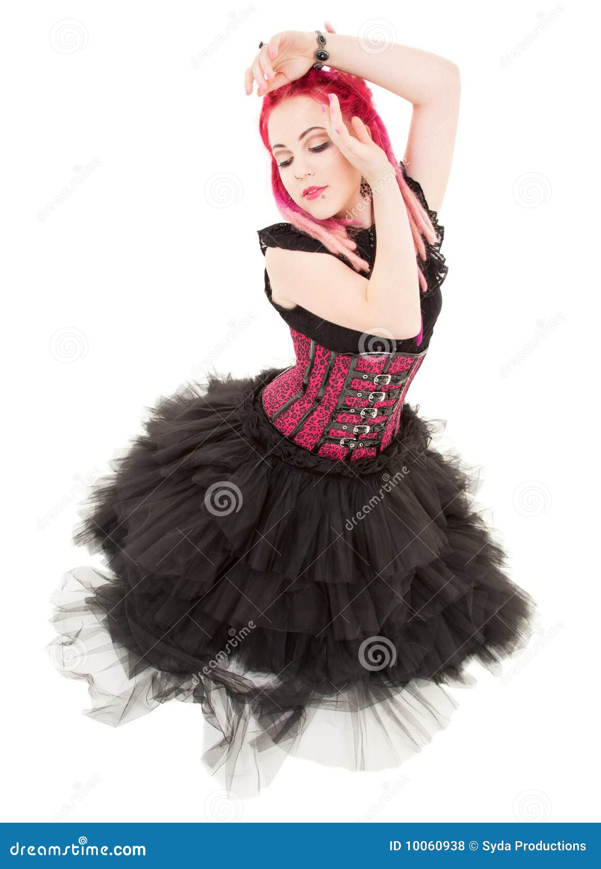 Dancing pink hair girl stock photo. Image of hair, hairstyle - 10060938