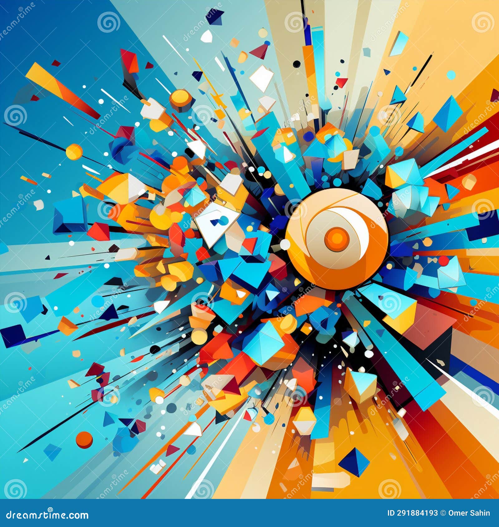 Dancing Pixels: Vibrant Geometric Patterns Exploding with Energy Stock ...