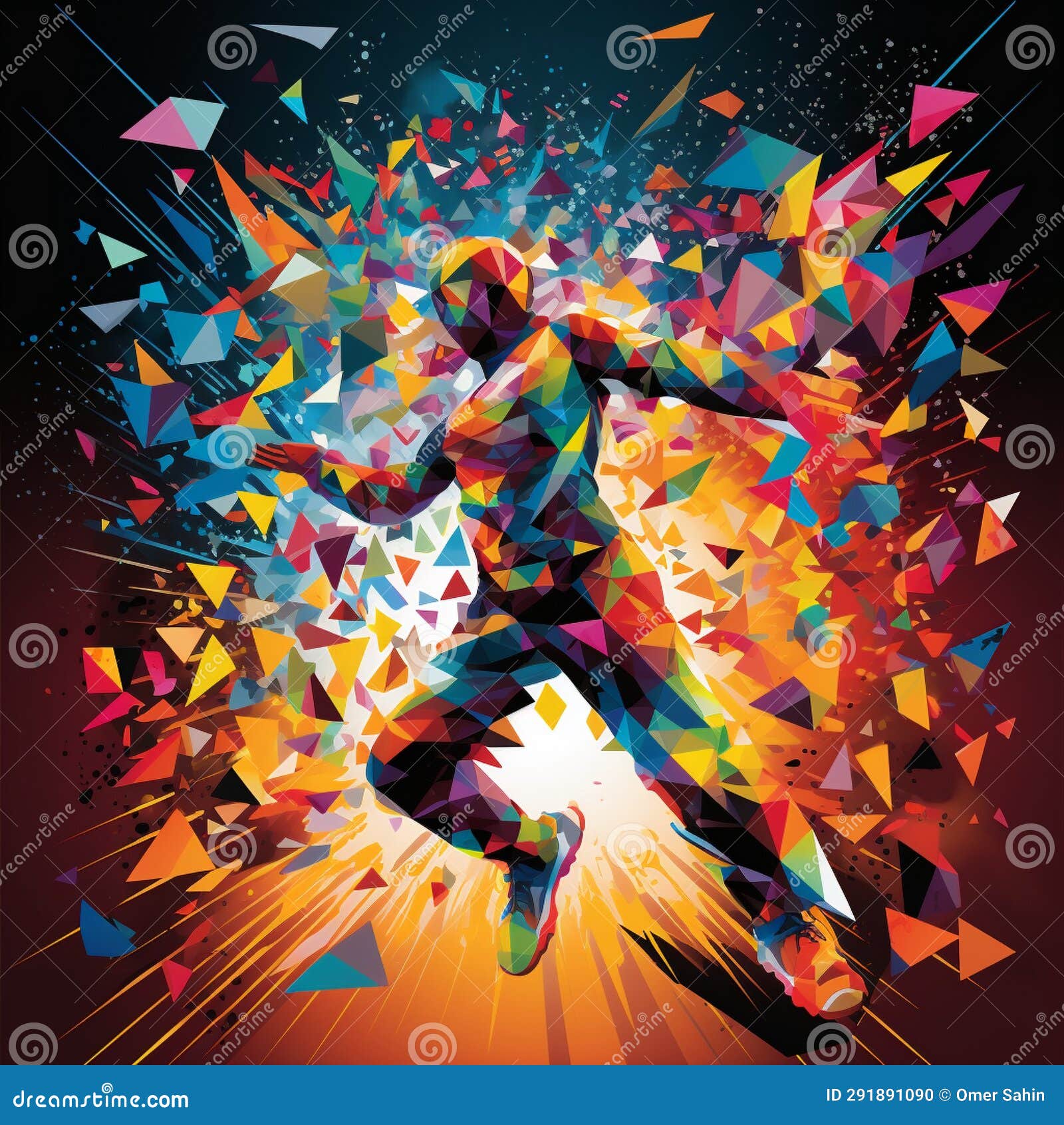 Dancing Pixels: Vibrant Geometric Patterns Exploding with Energy Stock ...