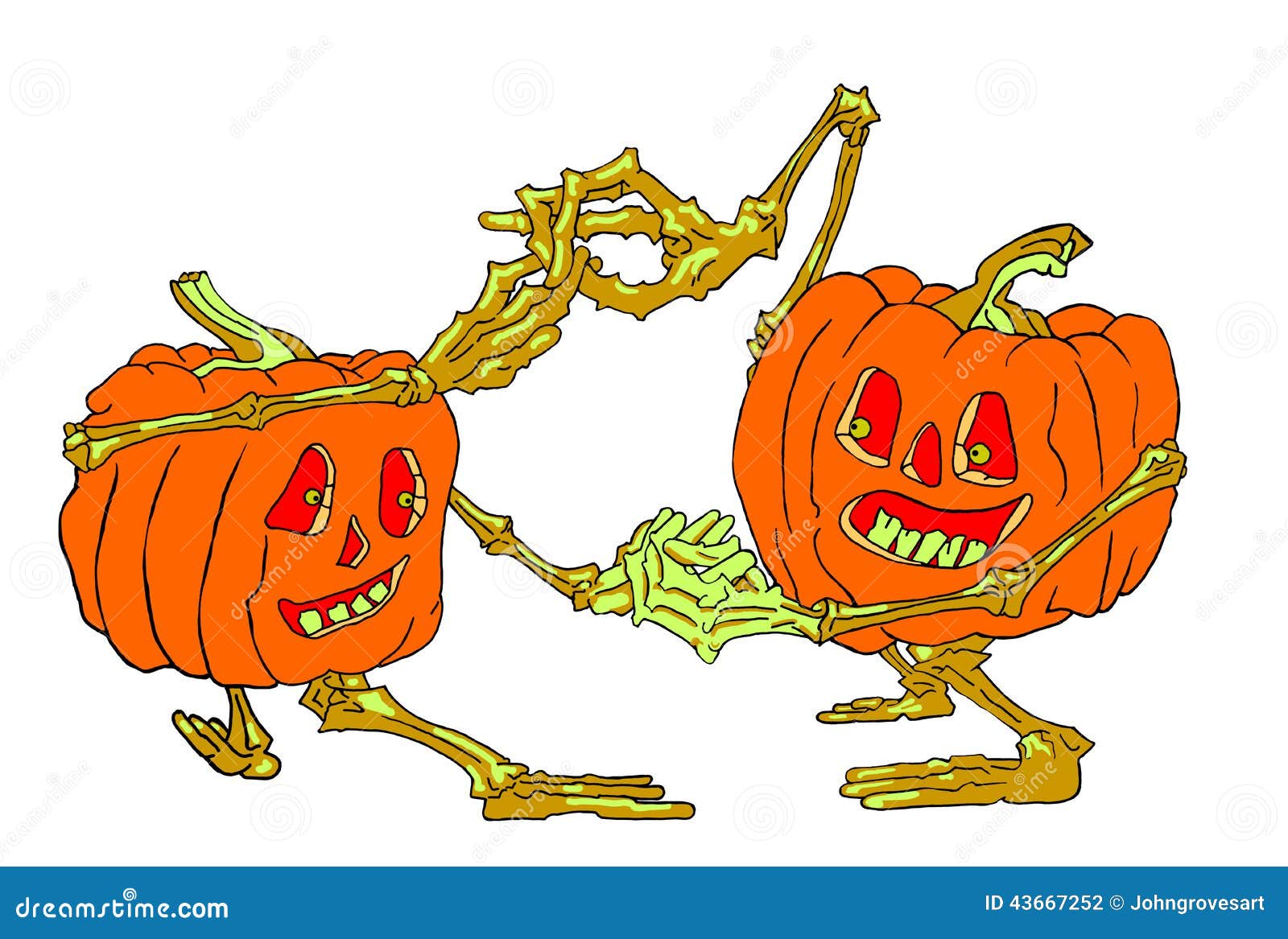 Dancing pumpkins stock illustration. Illustration of autumn - 43667252