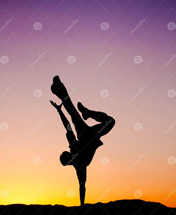 Dancing in the Purple Sunset Stock Image - Image of movement, nature ...