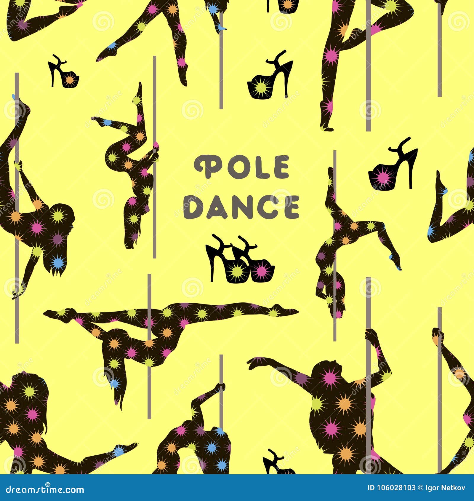 Dancing on the Pylon Pattern Stock Vector - Illustration of artistic ...