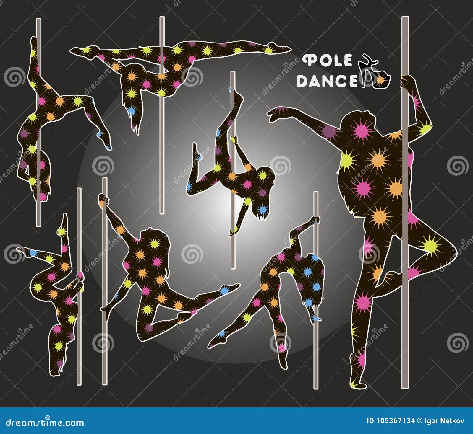Dancing on the pylon stock vector. Illustration of dance - 105367134