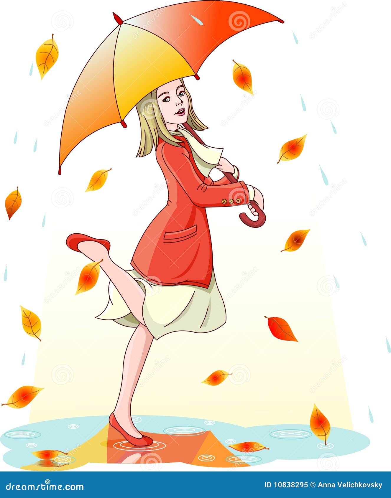 Dancing In The Rain Cartoon Vector | CartoonDealer.com #10838295