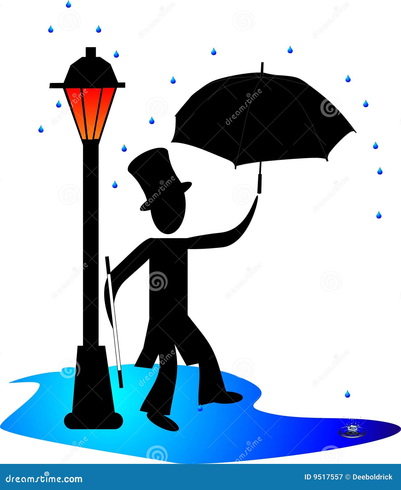 Dancing In The Rain Cartoon Vector | CartoonDealer.com #10838295