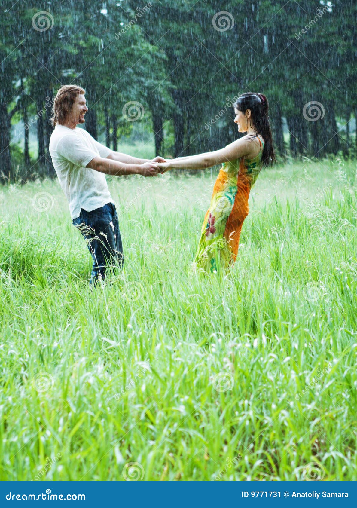 Dancing in rain stock image. Image of happy, laugh, love - 9771731