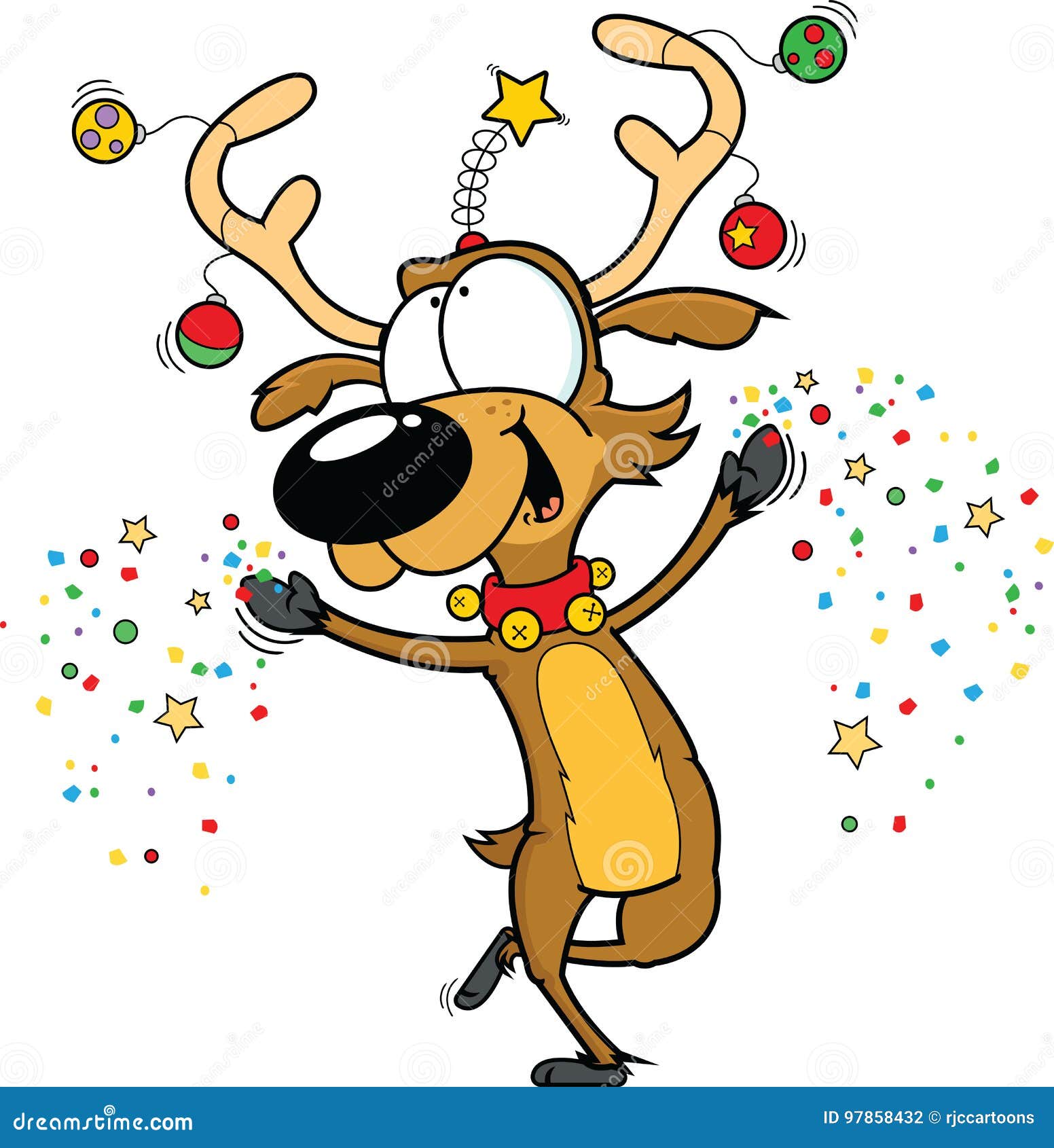 Dancing Reindeer stock vector. Illustration of animal - 97858432