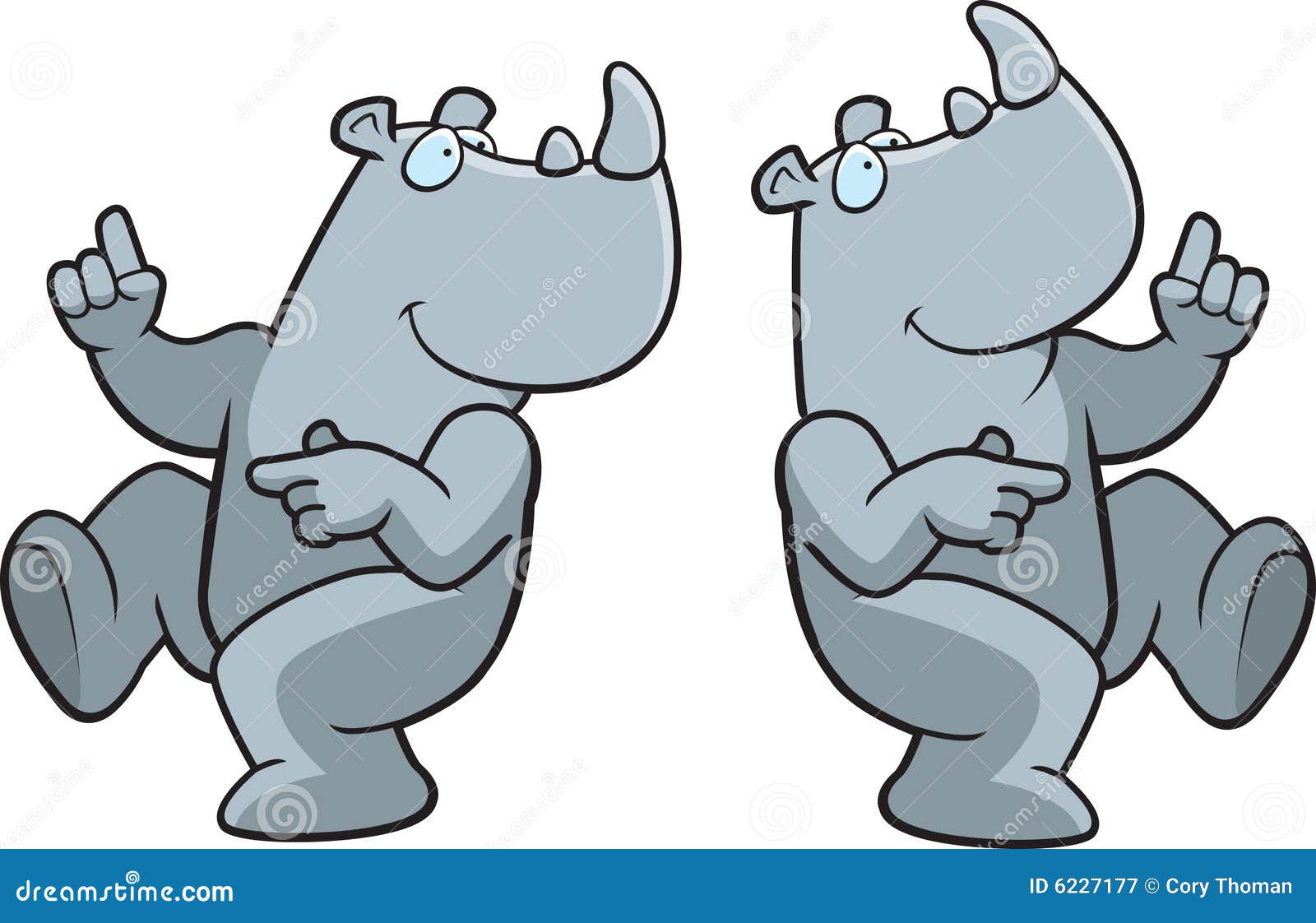 Dancing Rhino stock vector. Illustration of happy, animal - 6227177