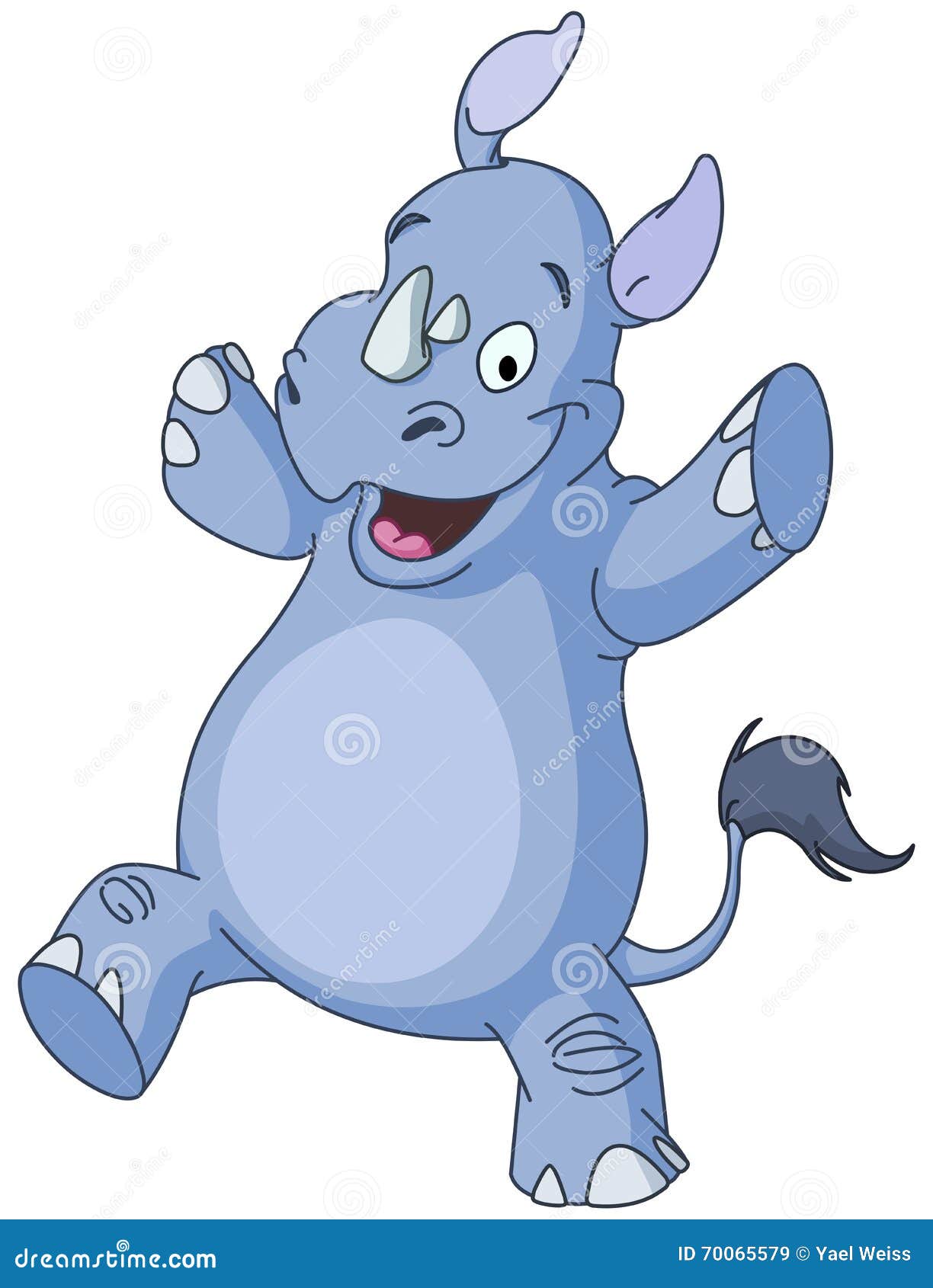 Dancing rhino stock vector. Illustration of laugh, hippo - 70065579