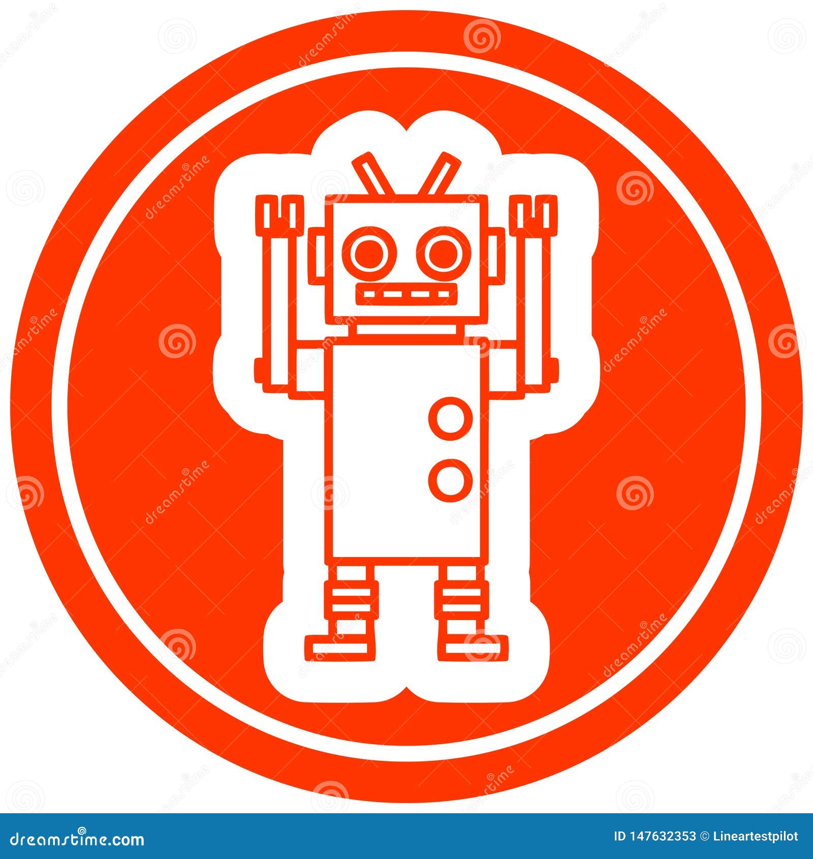 Dancing Robot Circular Icon Stock Vector - Illustration of robot ...