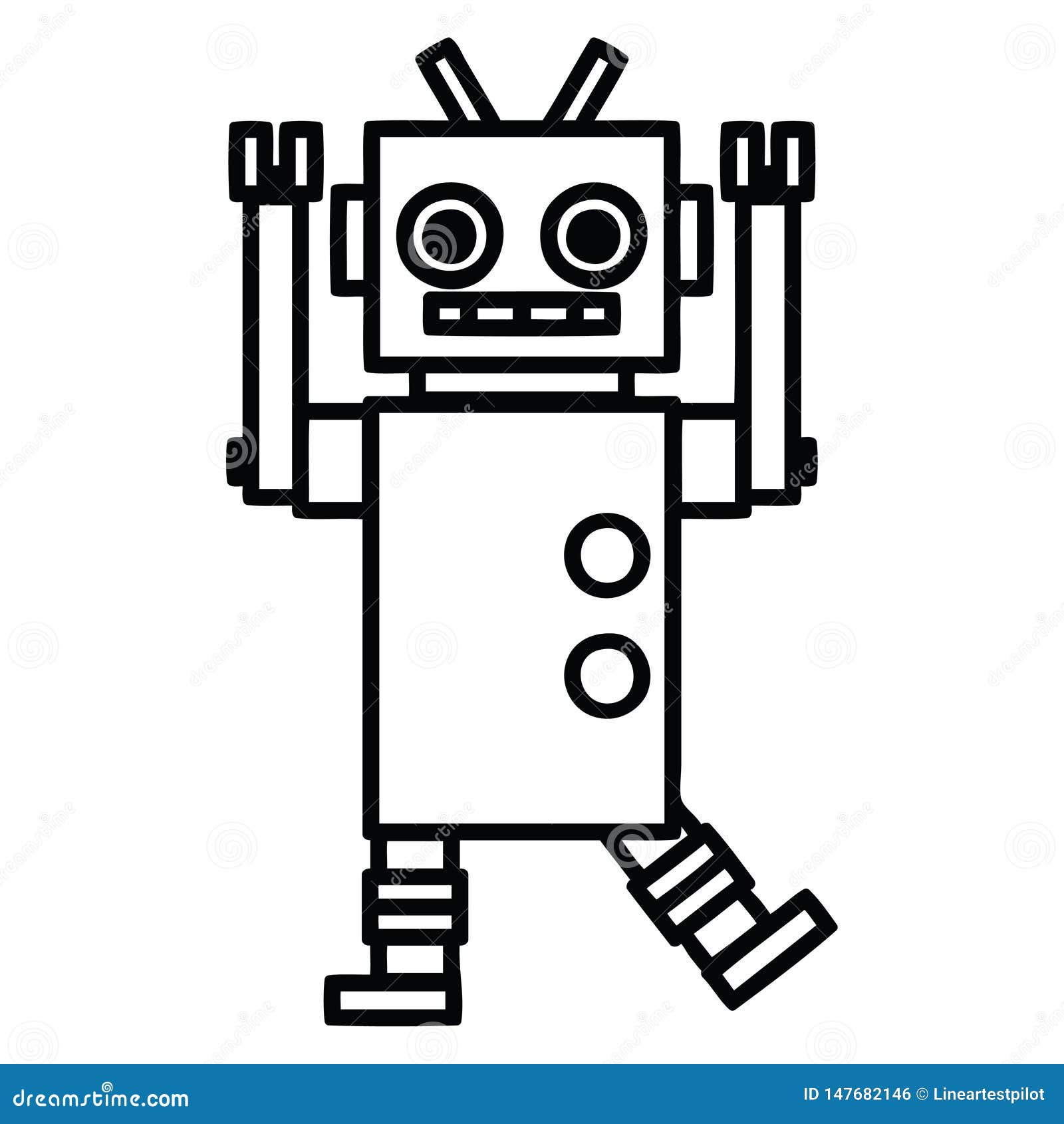 Dancing robot icon stock vector. Illustration of sign - 147682146