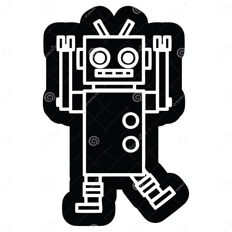 Dancing robot icon stock vector. Illustration of clip - 149286425