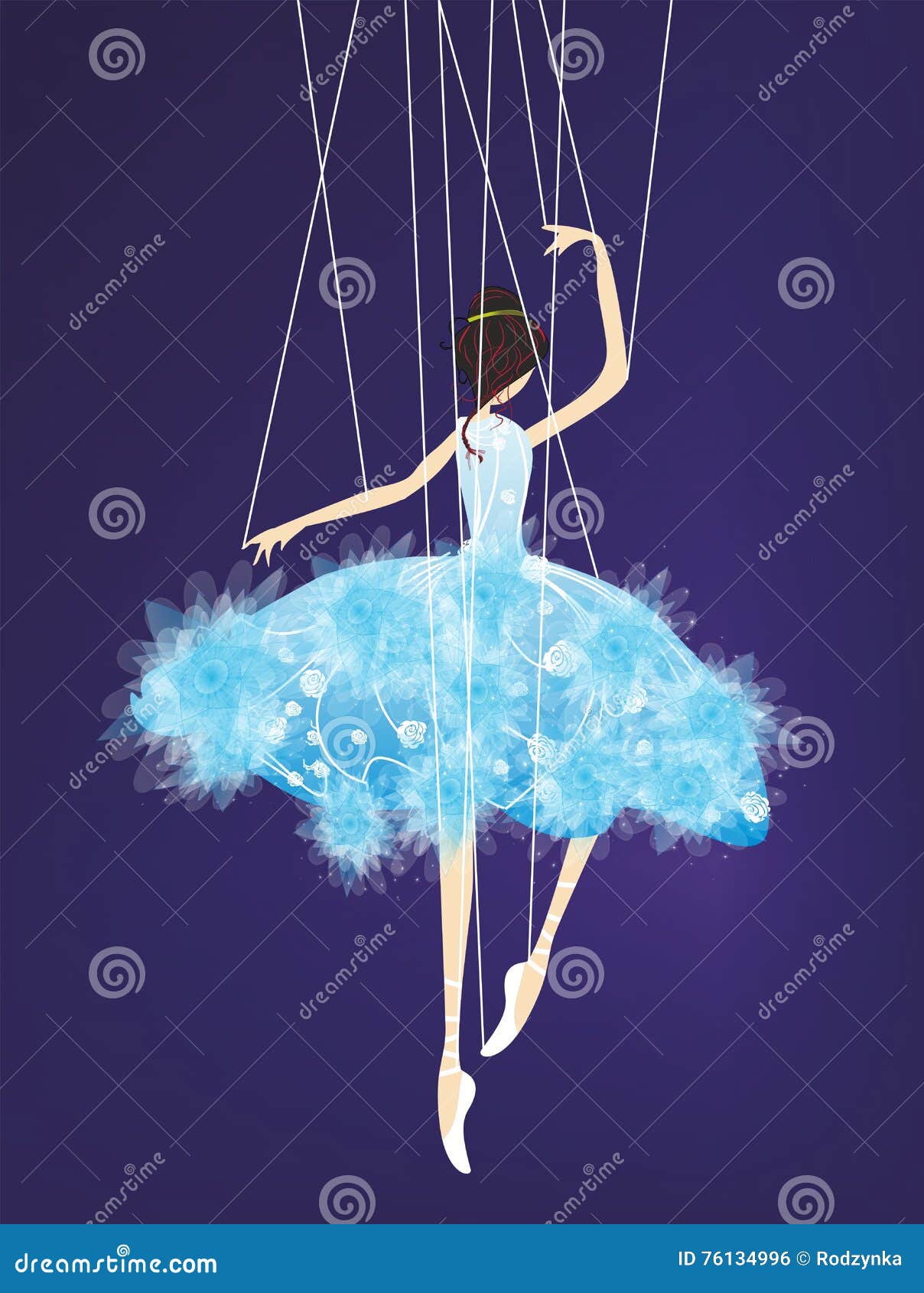 Dancing on the ropes stock illustration. Illustration of woman - 76134996
