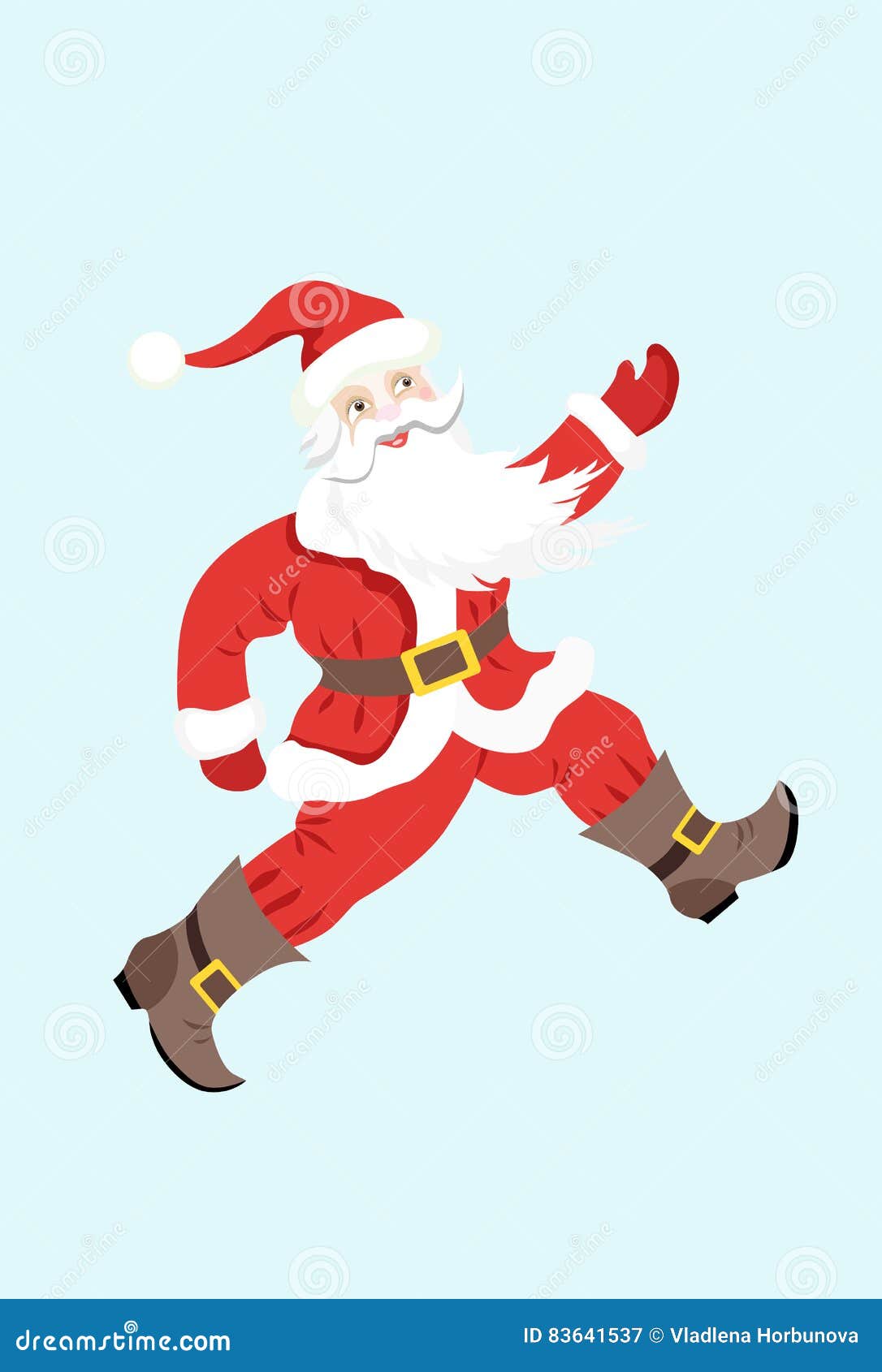 Dancing Santa Claus on a Blue Background. Vector Stock Vector ...