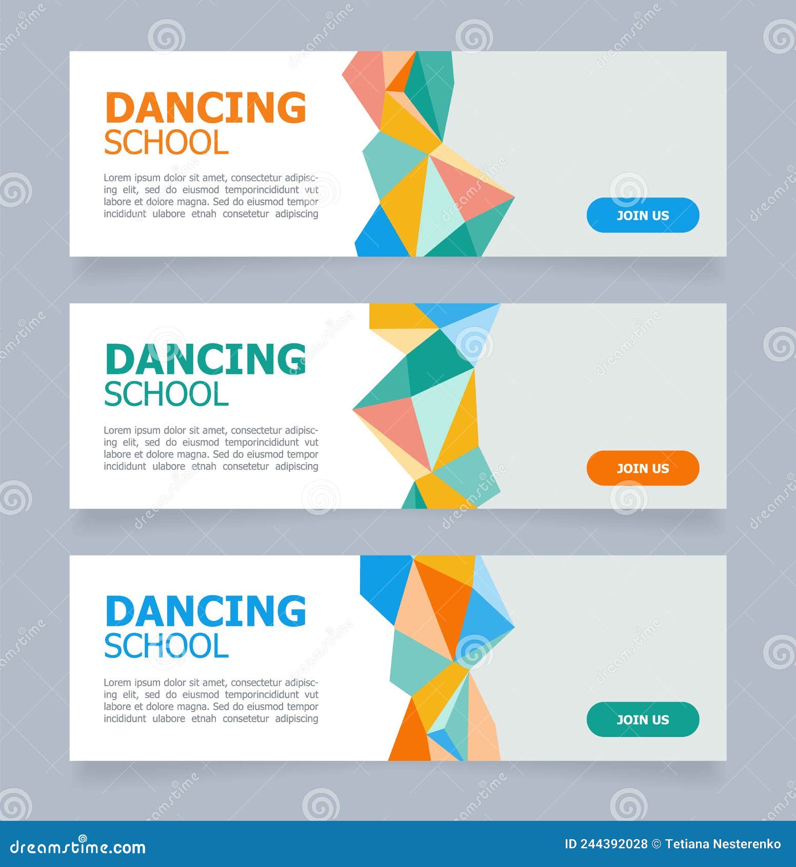 Dancing School Classes Promotion Web Banner Design Template Stock ...