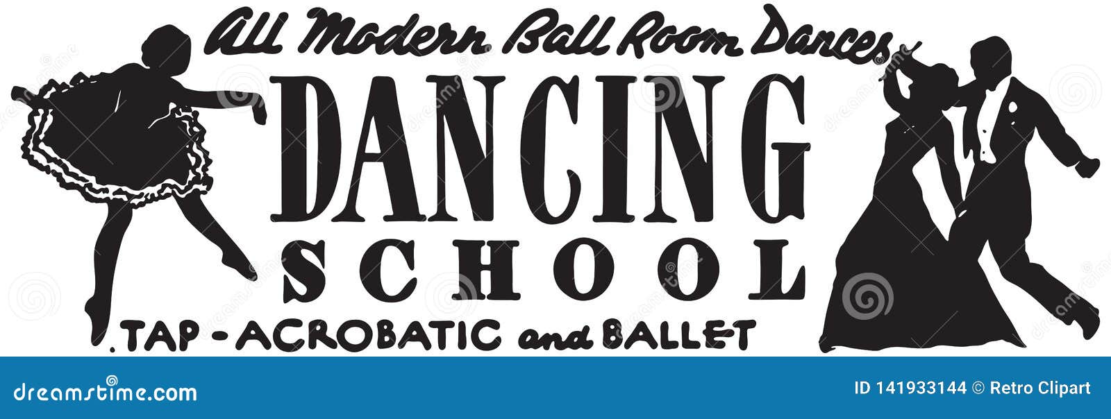 Dancing School stock vector. Illustration of 1940s, lovely - 141933144