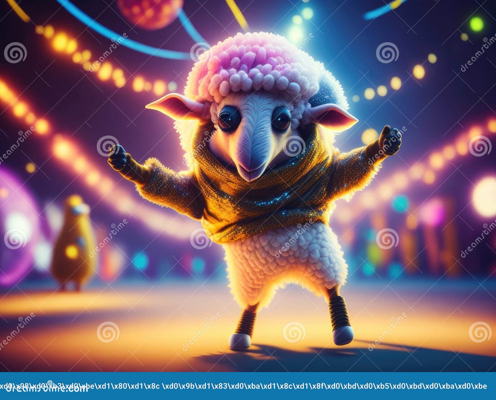 Dancing Sheep on Disco Background. Ai Generative Stock Illustration - Illustration of funny ...