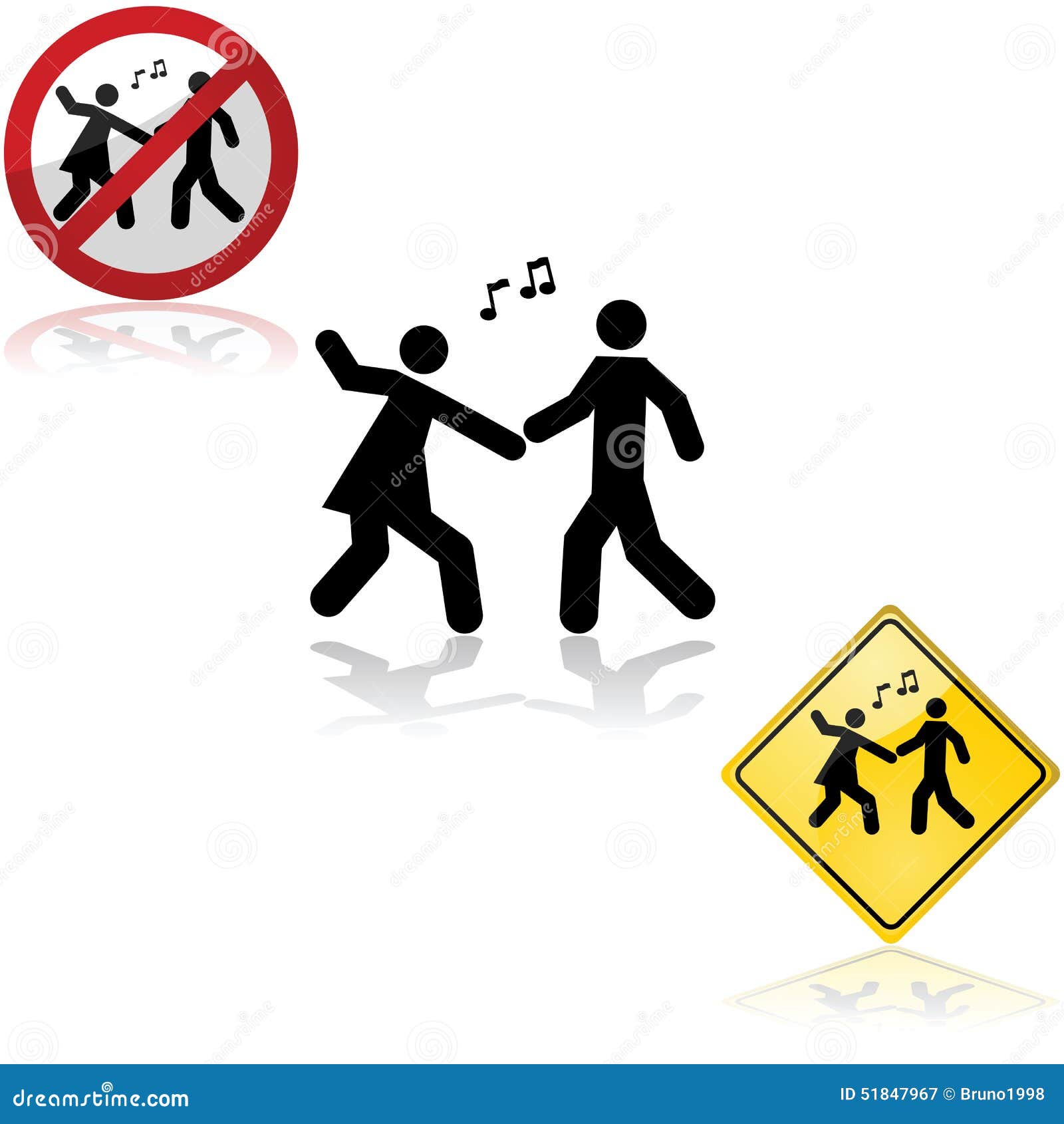 Dancing signs stock vector. Illustration of button, icon - 51847967