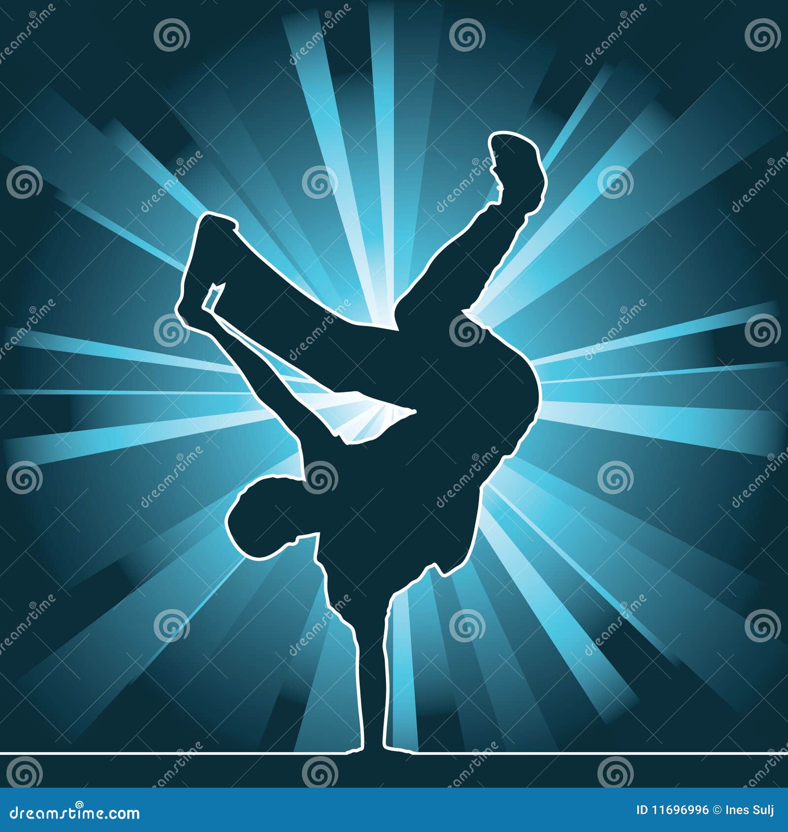 Dancing Silhouette, Breakdance Stock Vector - Illustration of performer ...