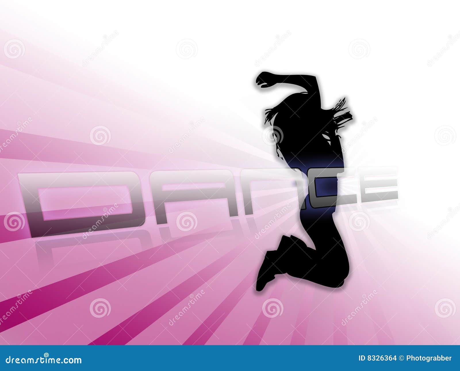 Dancing Silhouette White Purple Background Stock Illustration ...