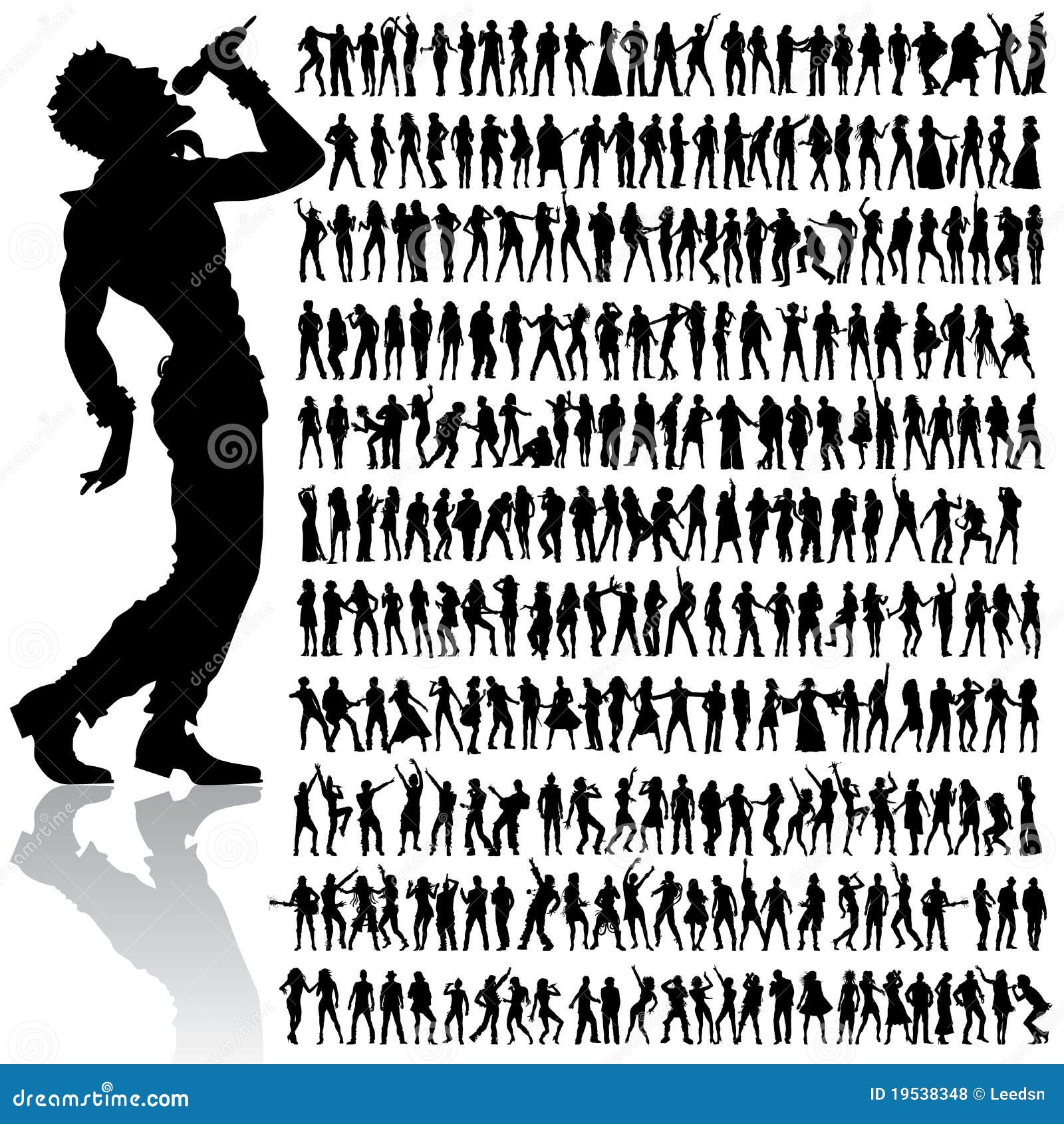 Dancing and Singing People Big Set Stock Vector - Illustration of dance ...
