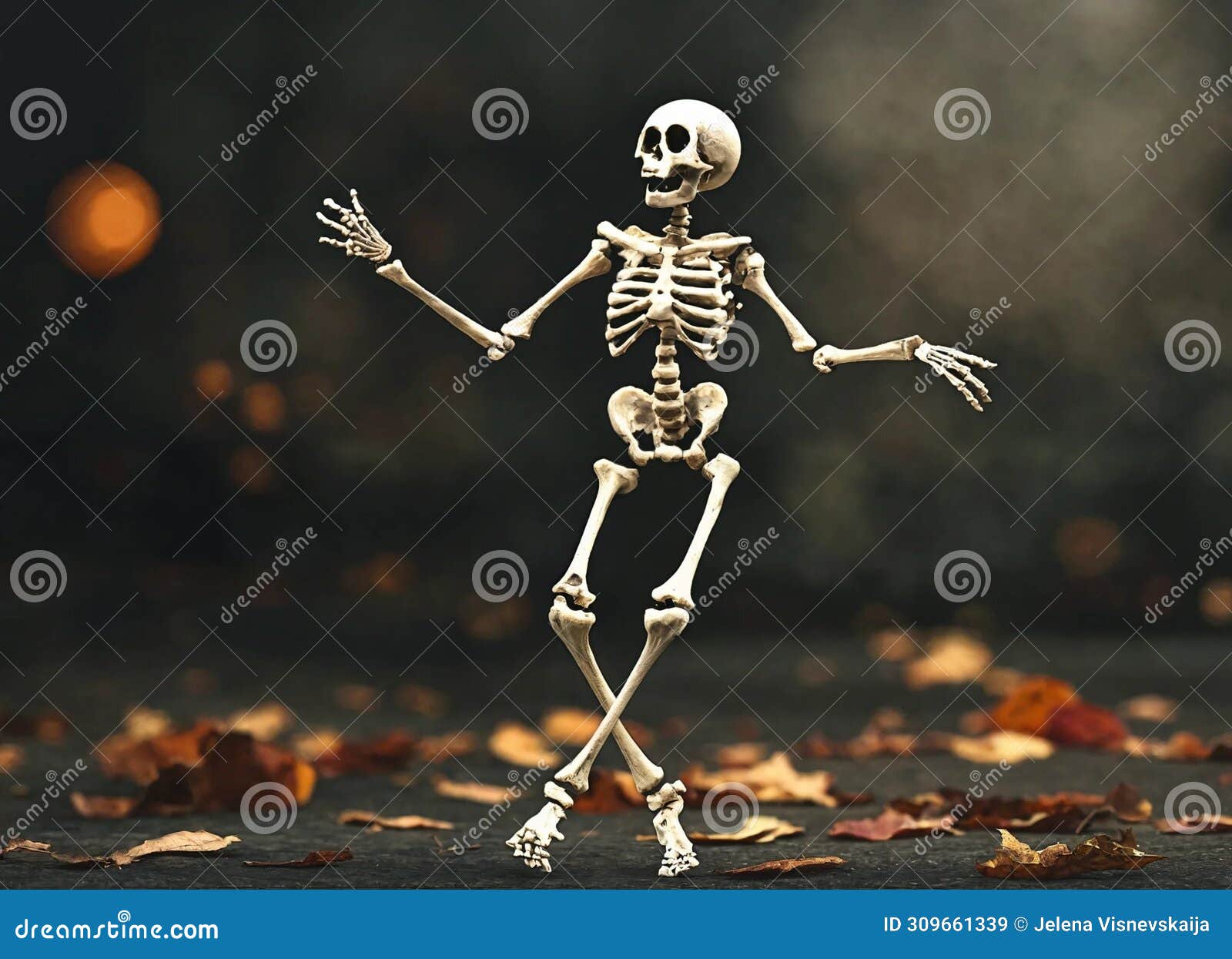 Dancing Skeleton on the Dance Floor. Stock Illustration - Illustration ...