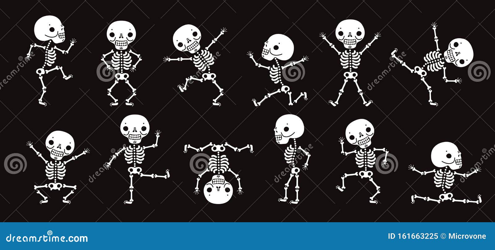 Dancing Skeletons Cute Halloween Skeleton Dancers Funny Horror