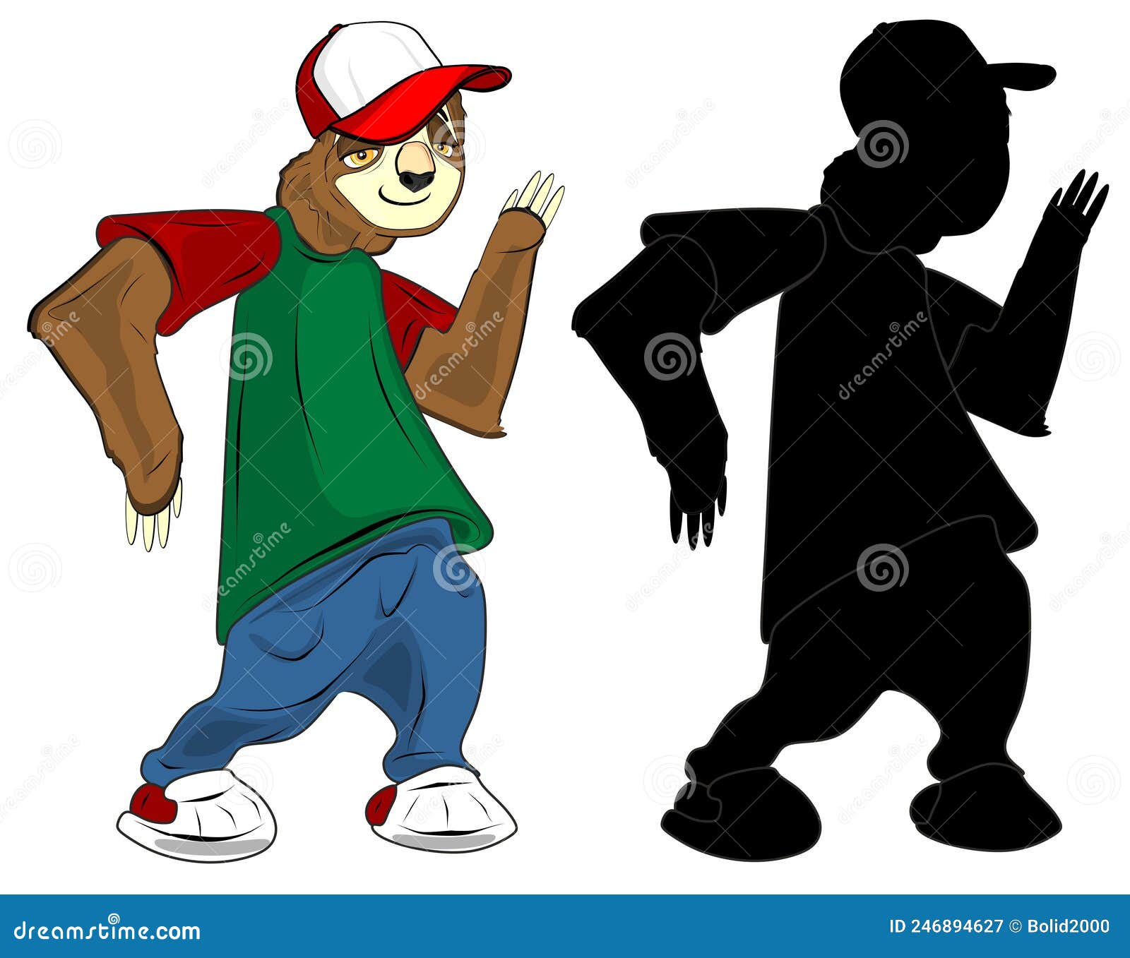 Funny sloth cartoon stock illustration. Illustration of character ...