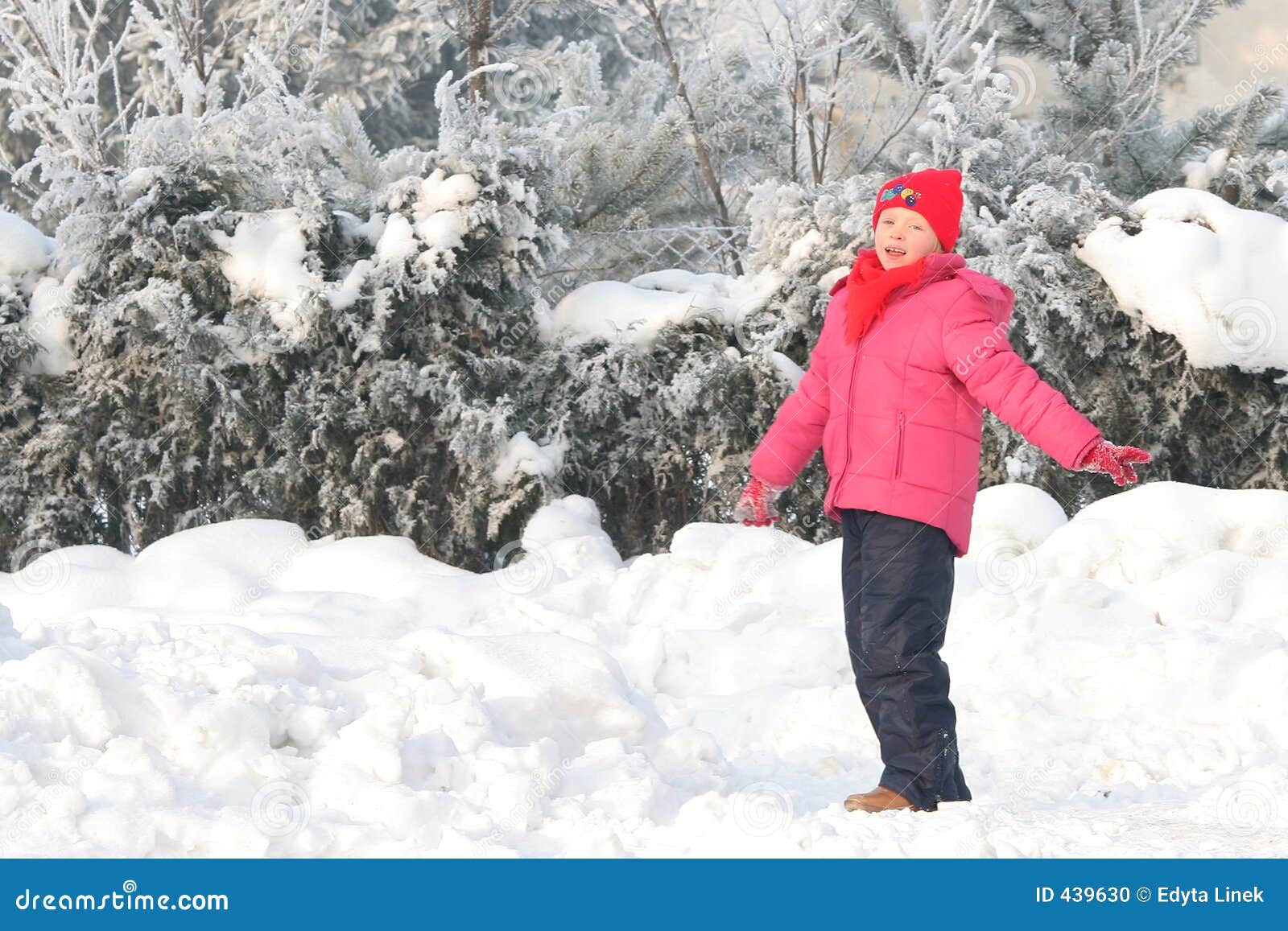 Dancing on the snow stock photo. Image of drift, girl, glove - 439630