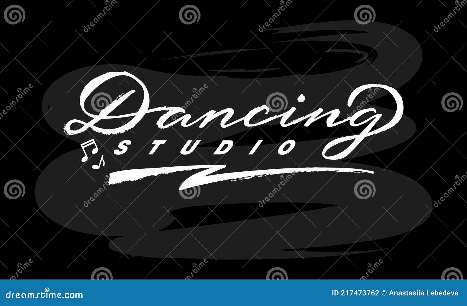 Dancing Studio White Creative Text on a Blackboard Stock Vector ...