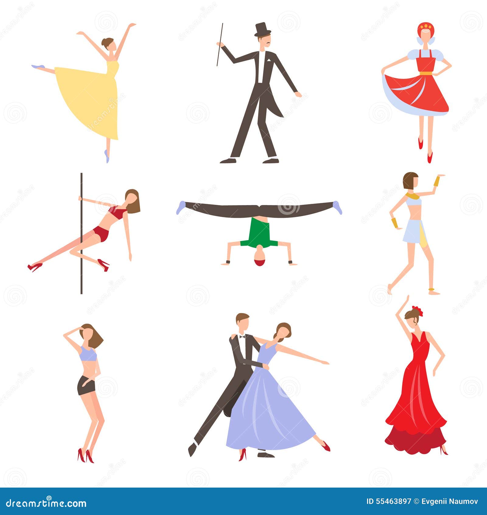 Dancing Styles Flat design stock vector. Illustration of festival ...