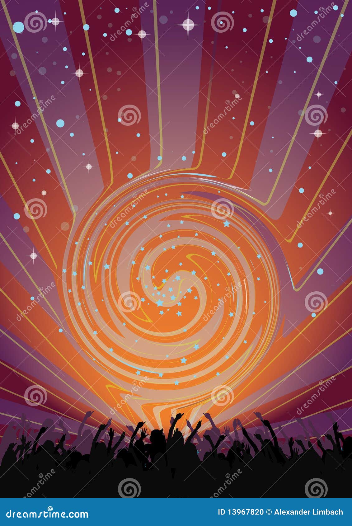 Dancing Supernova Party Flyer Disco Stock Illustration - Illustration ...