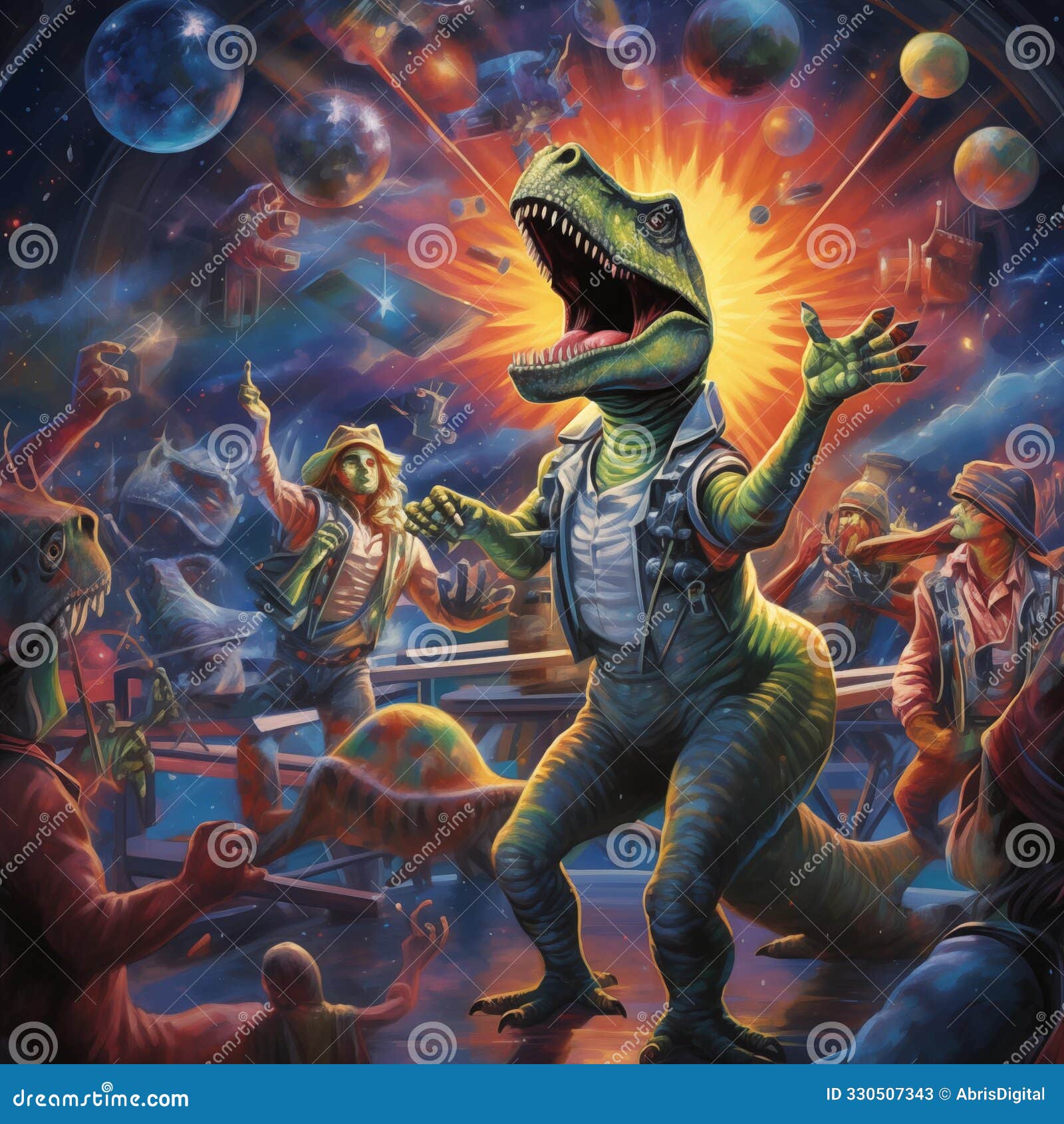 Dancing t-rex stock illustration. Illustration of clothing - 330507343