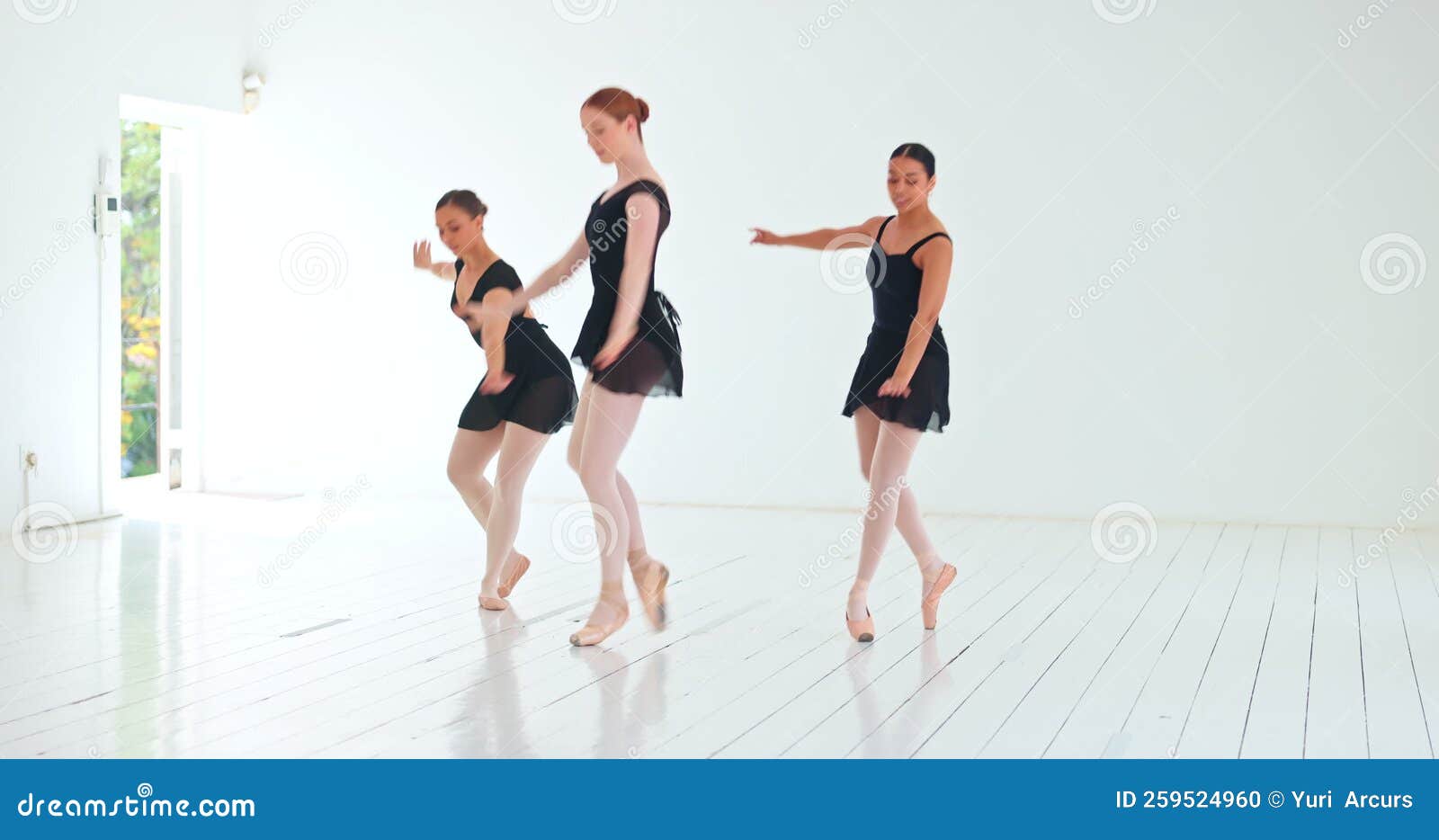 Dancing, Training and Group of Ballerina in Studio Doing Performance ...