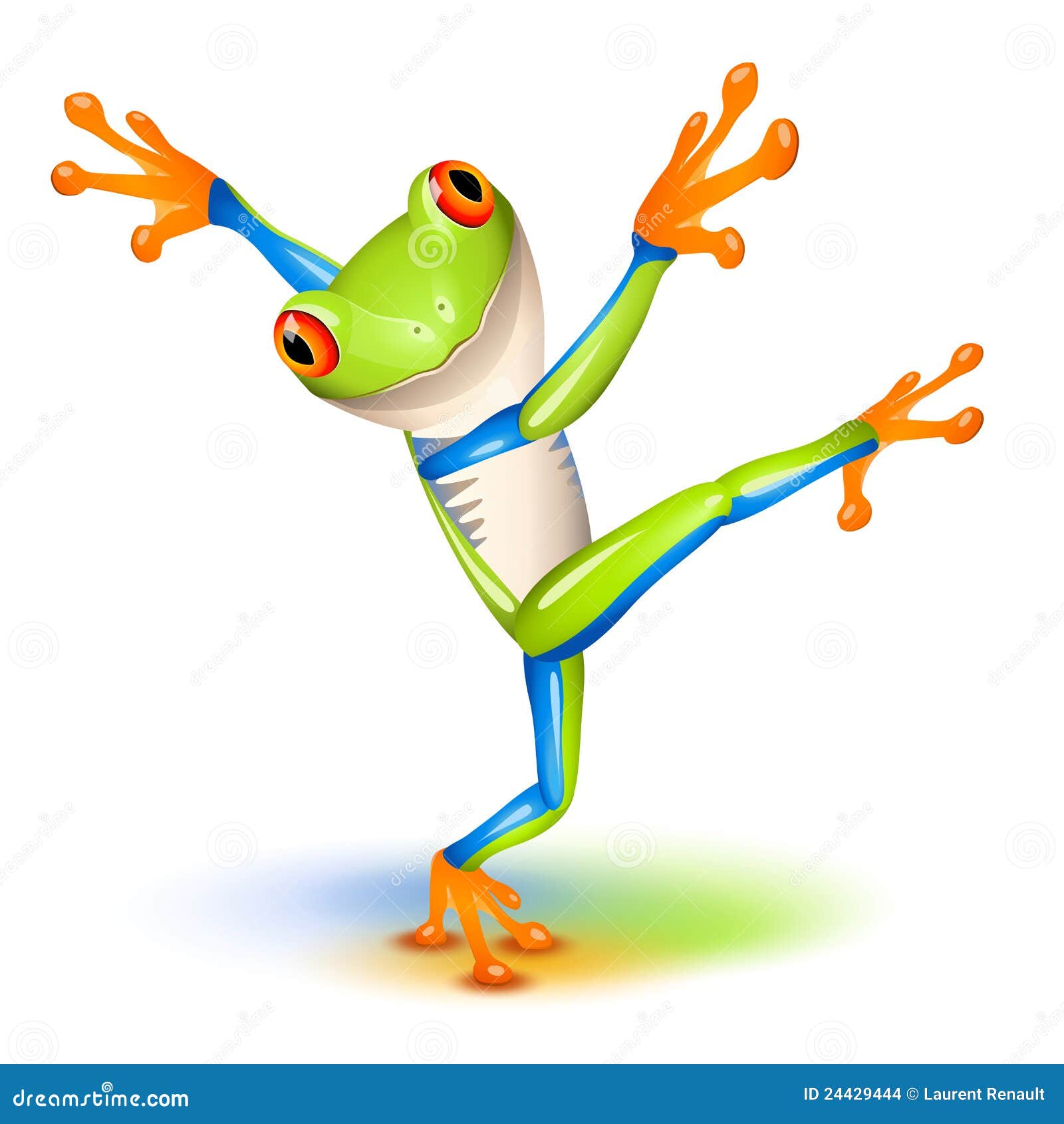 Dancing Tree Frog Vector Illustration | CartoonDealer.com #24429444