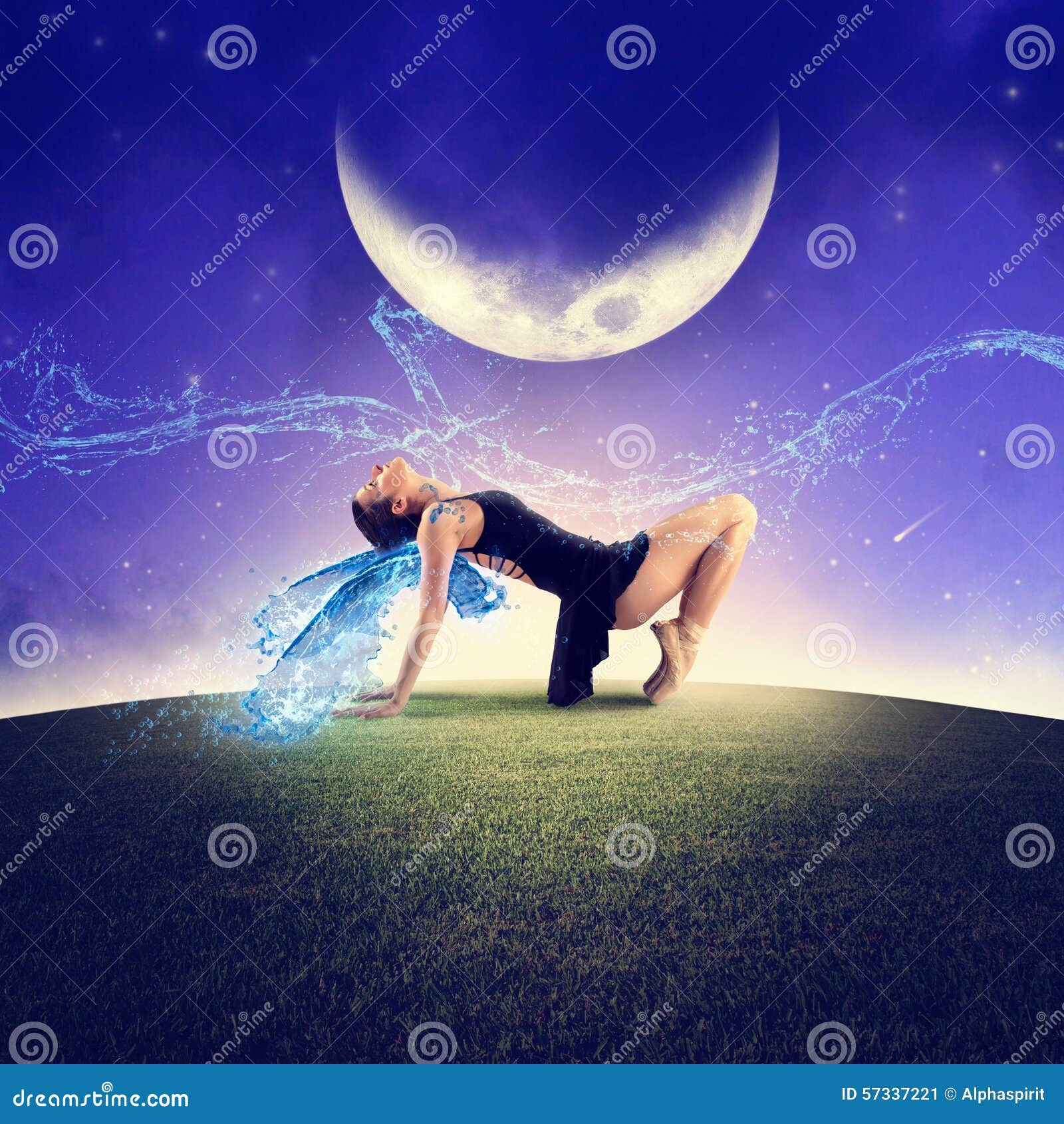 Dancing under the moon stock image. Image of imagination - 57337221