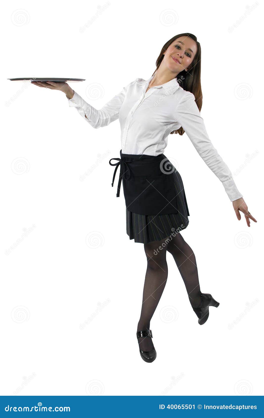 Dancing Waitress stock image. Image of human, brunette - 40065501