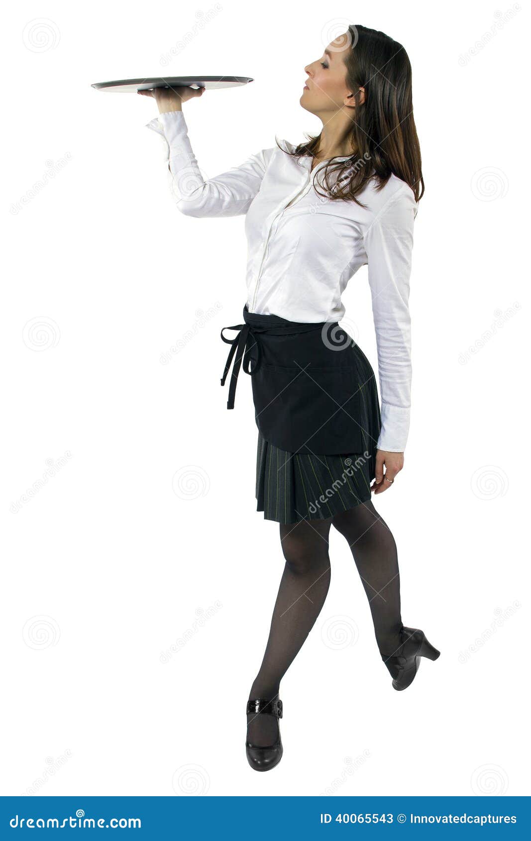 Dancing Waitress stock image. Image of employee, apron - 40065543